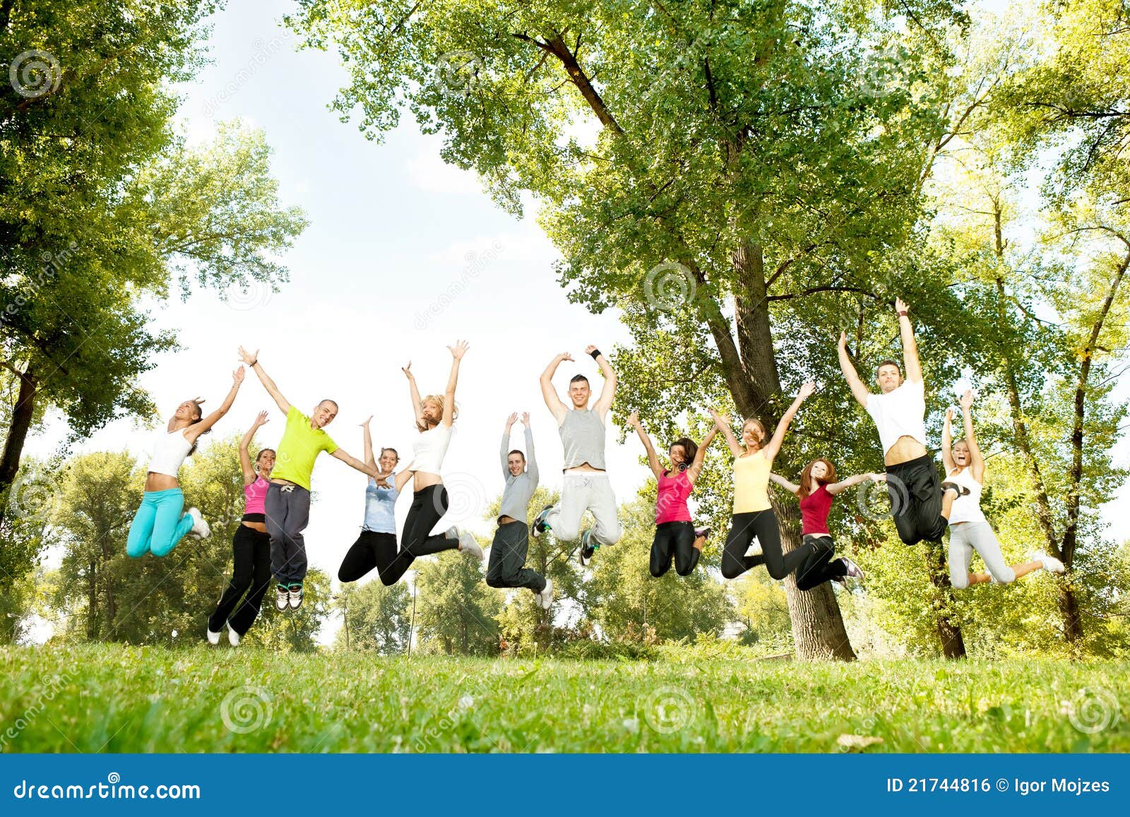 Group of Young People Jumping Stock Photo - Image of friendship, male ...