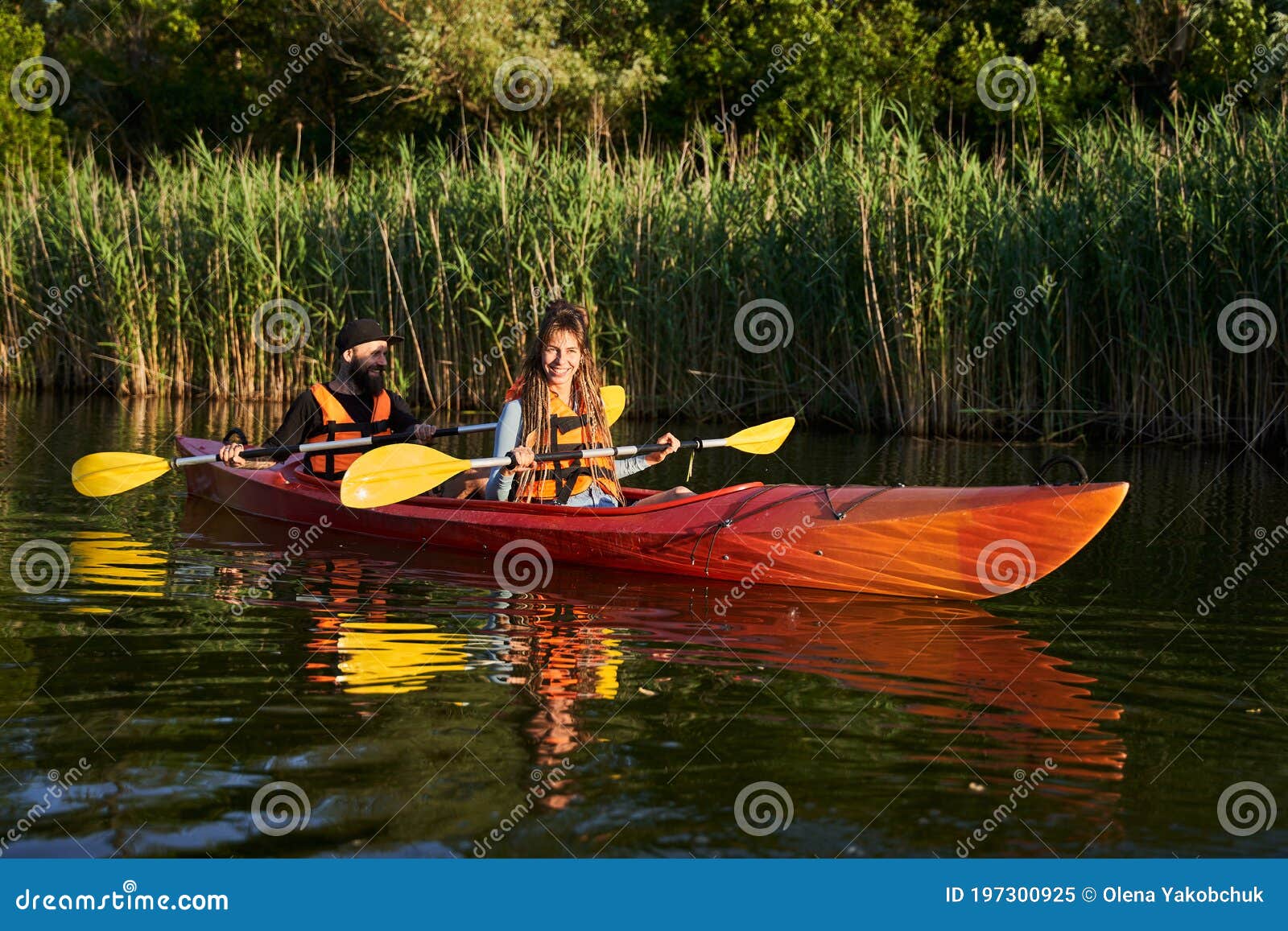 Group of Young People on Kayak Stock Image - Image of cliff, action ...