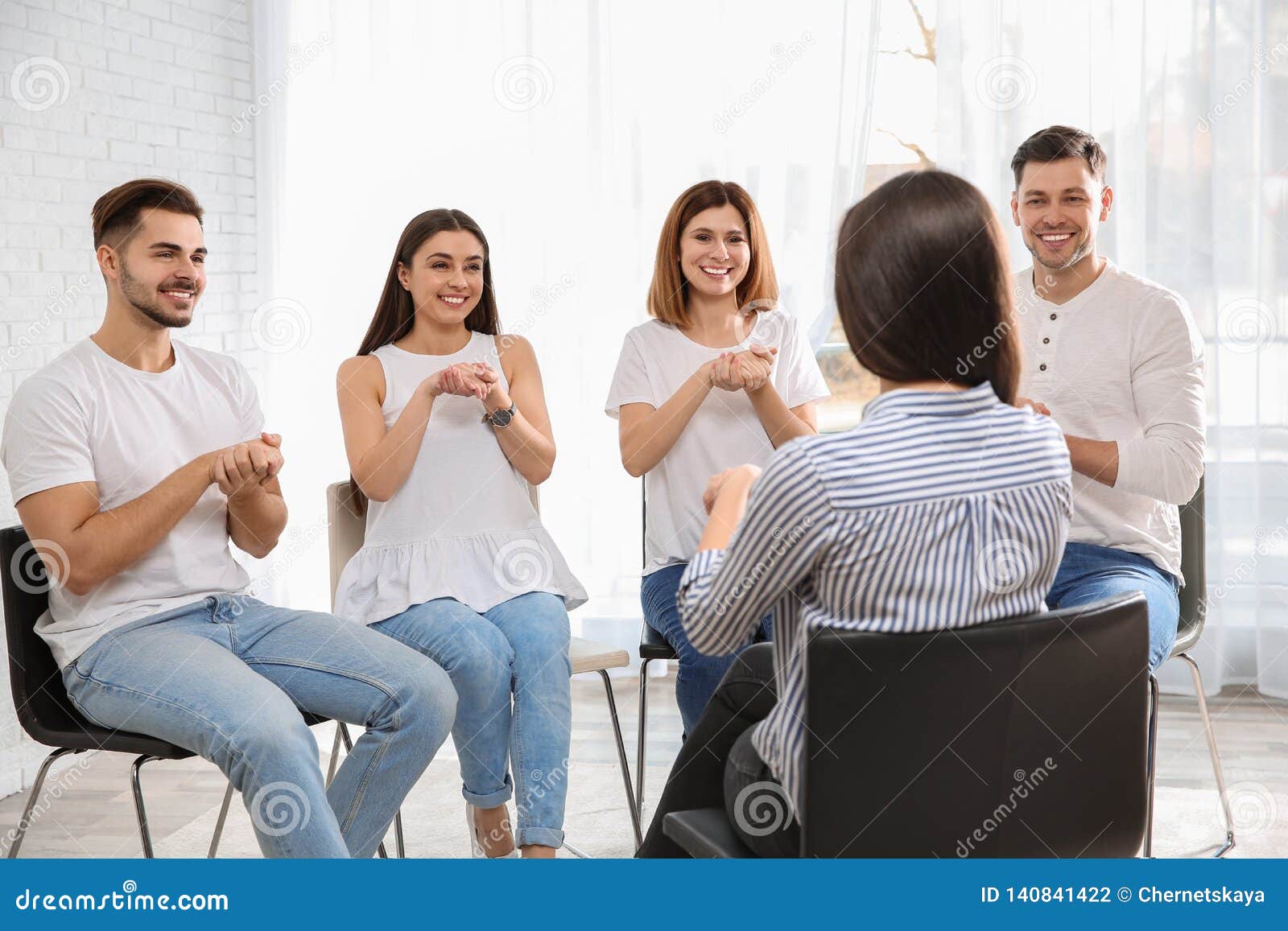 Group of Young People Learning Sign Language Stock Photo - Image of ...