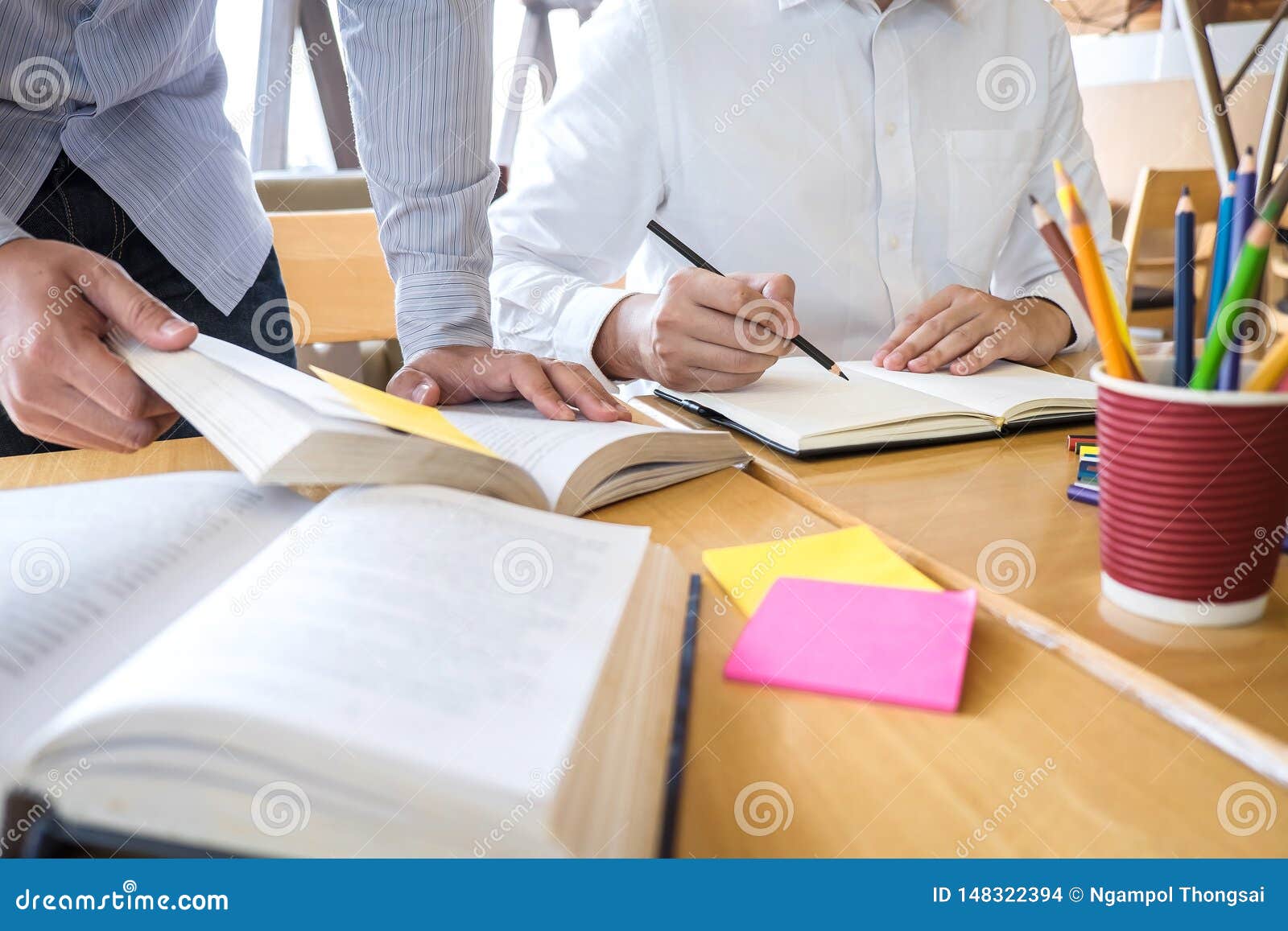 Group of Young People Learning Studying New Lesson To Knowledge in ...