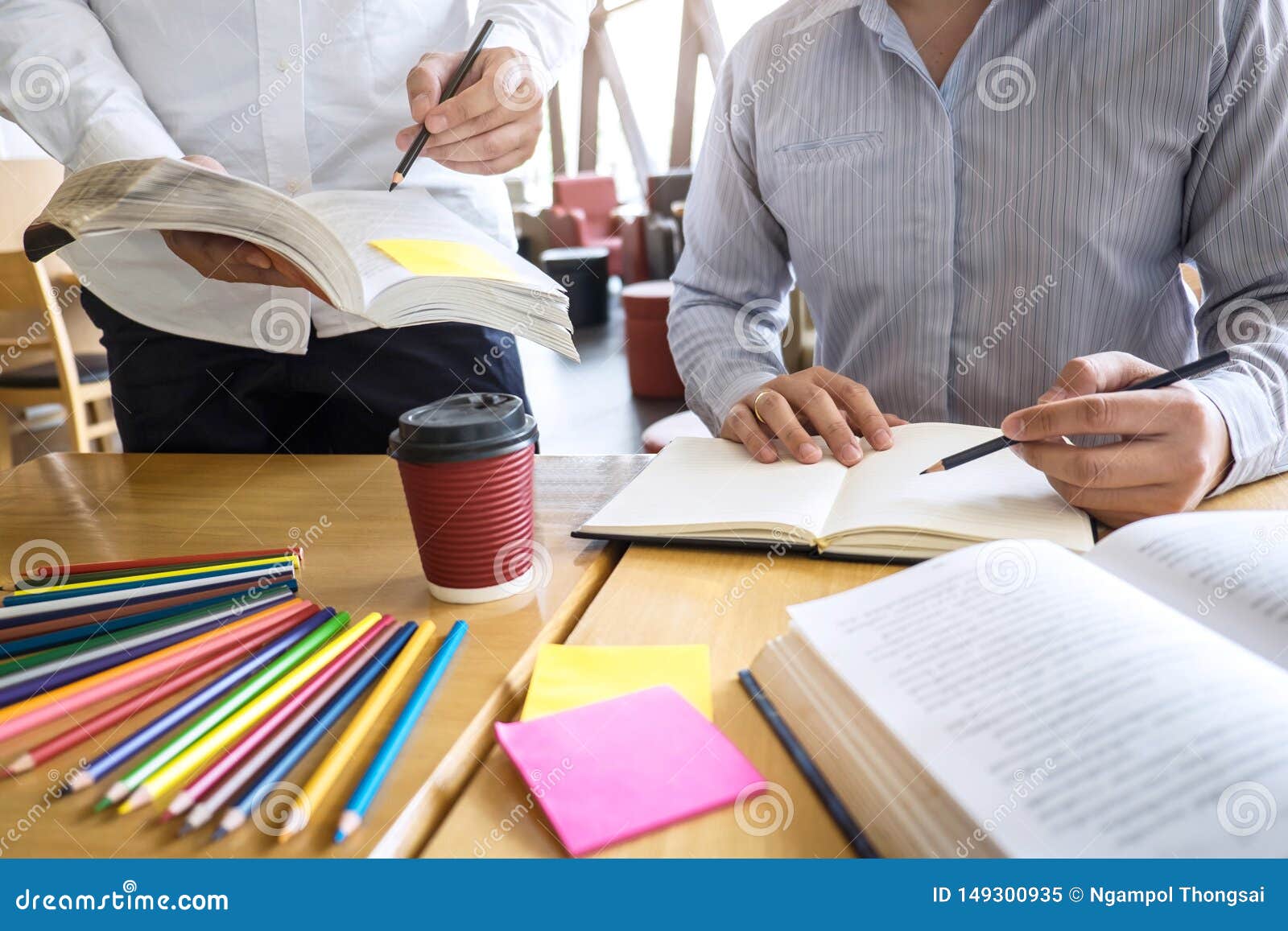 Group of Young People Learning Studying New Lesson To Knowledge in ...