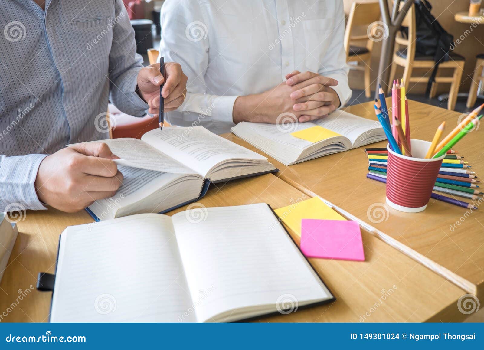 Group of Young People Learning Studying New Lesson To Knowledge in ...