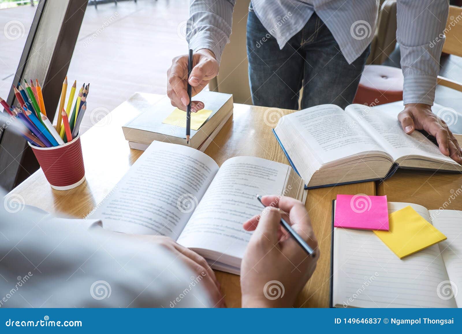 Group of Young People Learning Studying New Lesson To Knowledge in ...