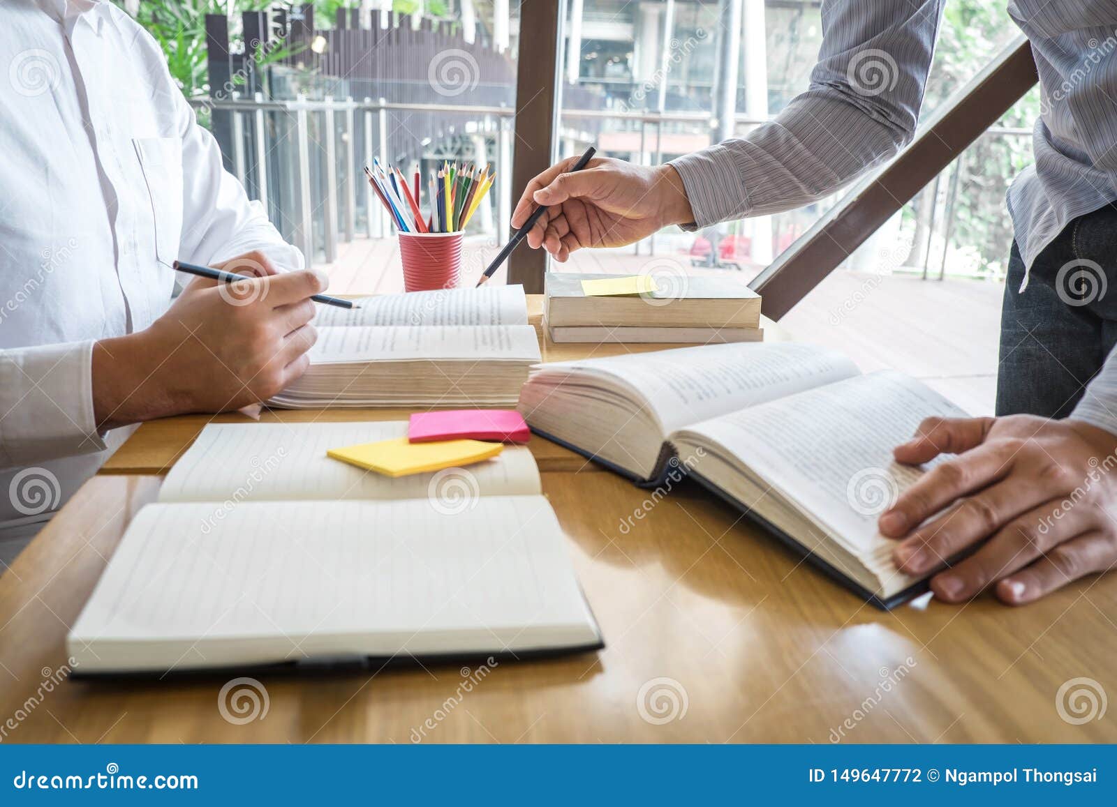 Group of Young People Learning Studying New Lesson To Knowledge in ...