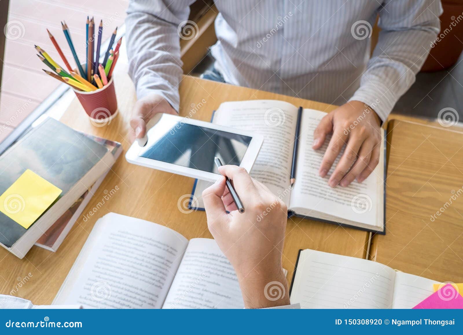 Group of Young People Learning Studying New Lesson To Knowledge in ...