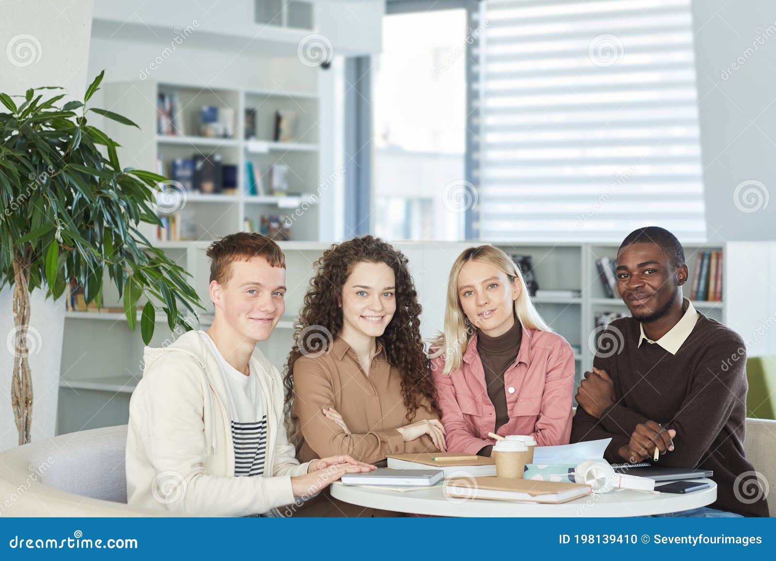 Group of Young People in Library Stock Photo - Image of africanamerican ...