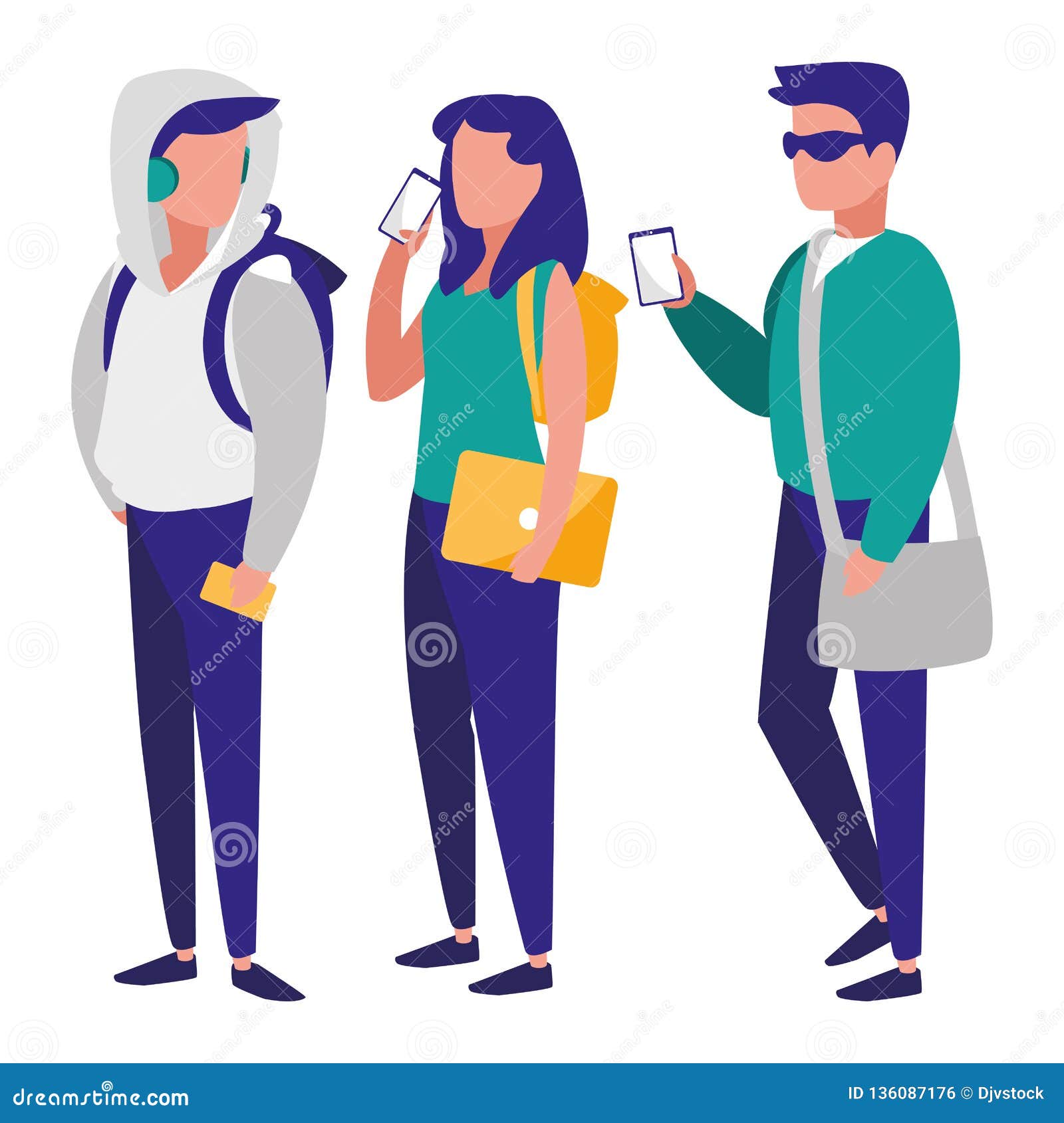 Group of Young People Modeling Characters Stock Vector - Illustration ...