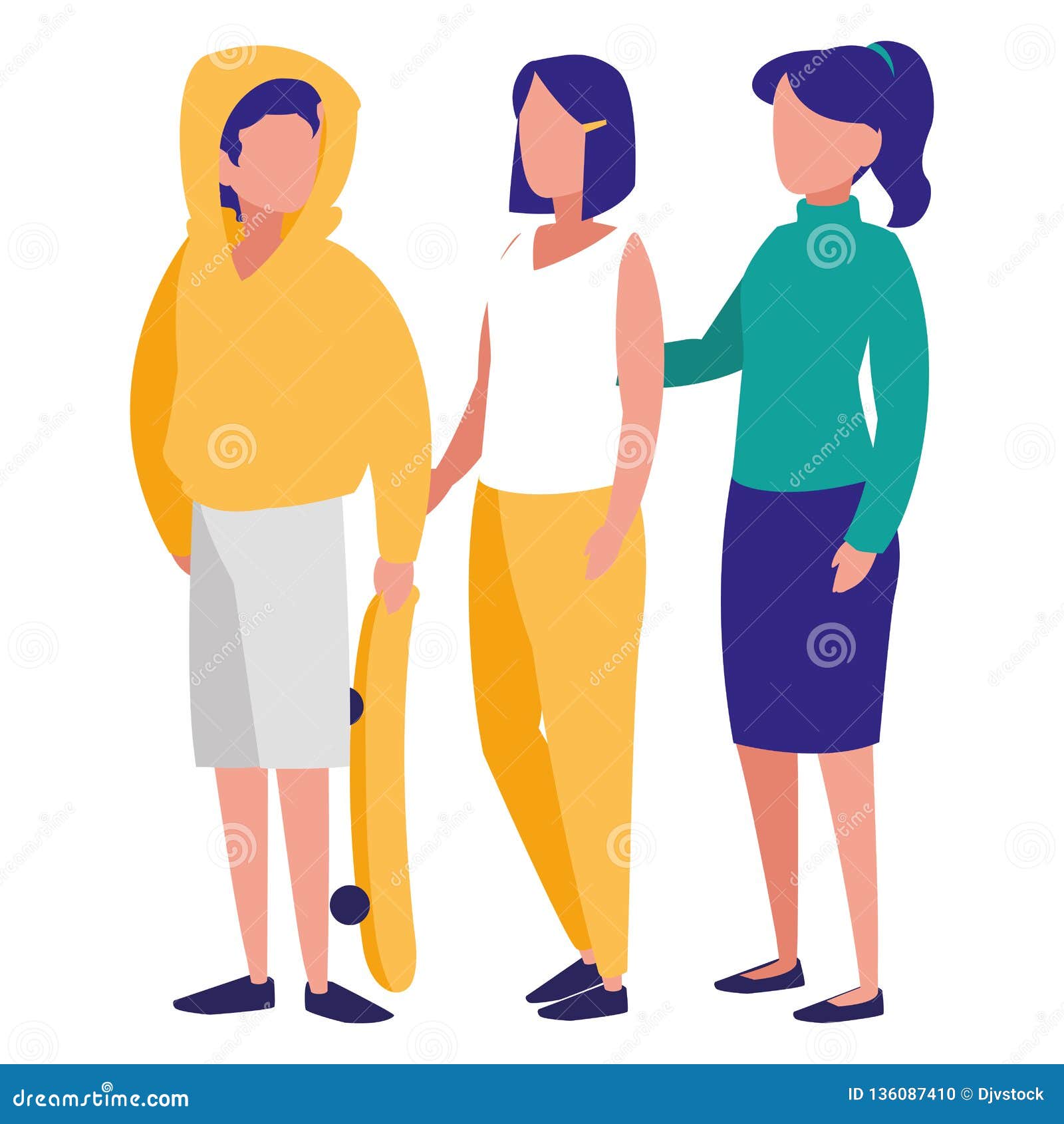 Group of Young People Modeling Characters Stock Vector - Illustration ...