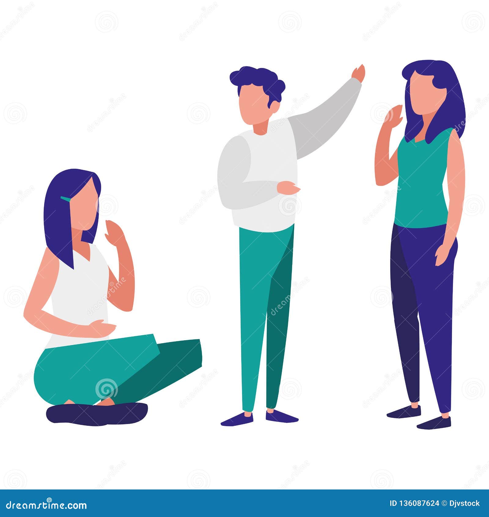 Group of Young People Modeling Characters Stock Vector - Illustration ...