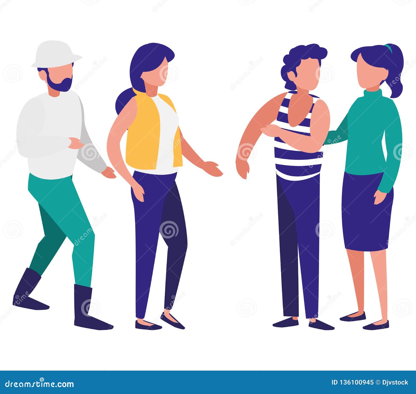 Group of Young People Modeling Characters Stock Vector - Illustration ...