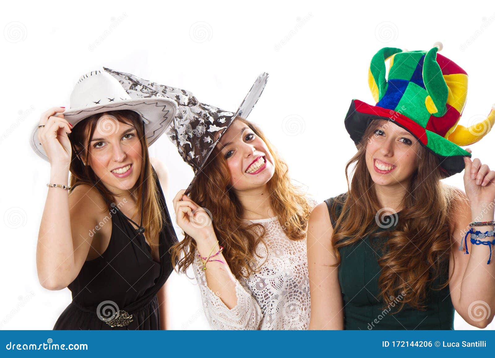 Group Young People in Party Hat Stock Photo - Image of positive ...