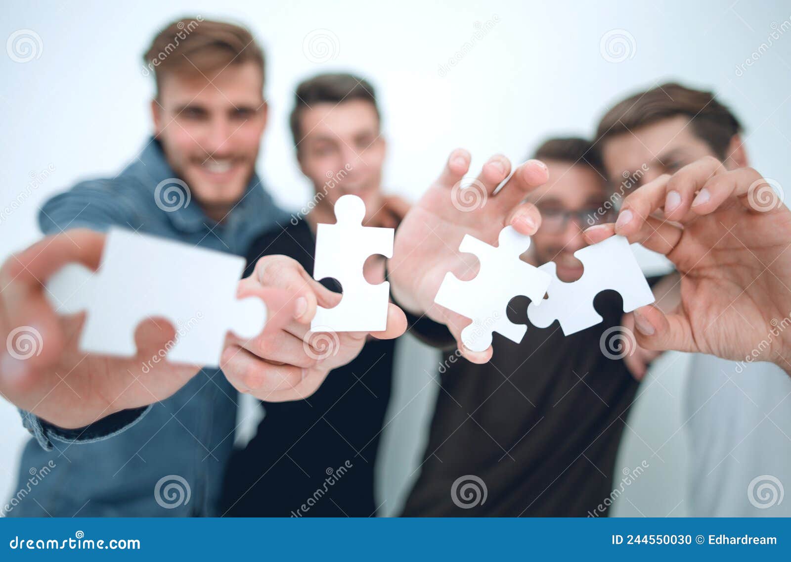Group of Young People with Puzzle Pieces Stock Photo - Image of ...