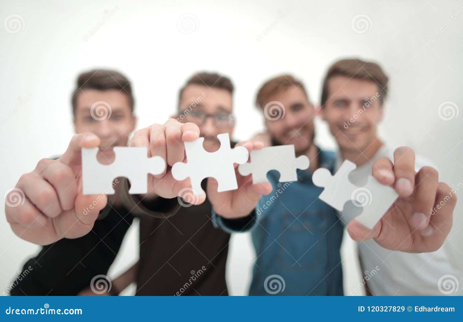 Group of Young People with Puzzle Pieces Stock Image - Image of ...