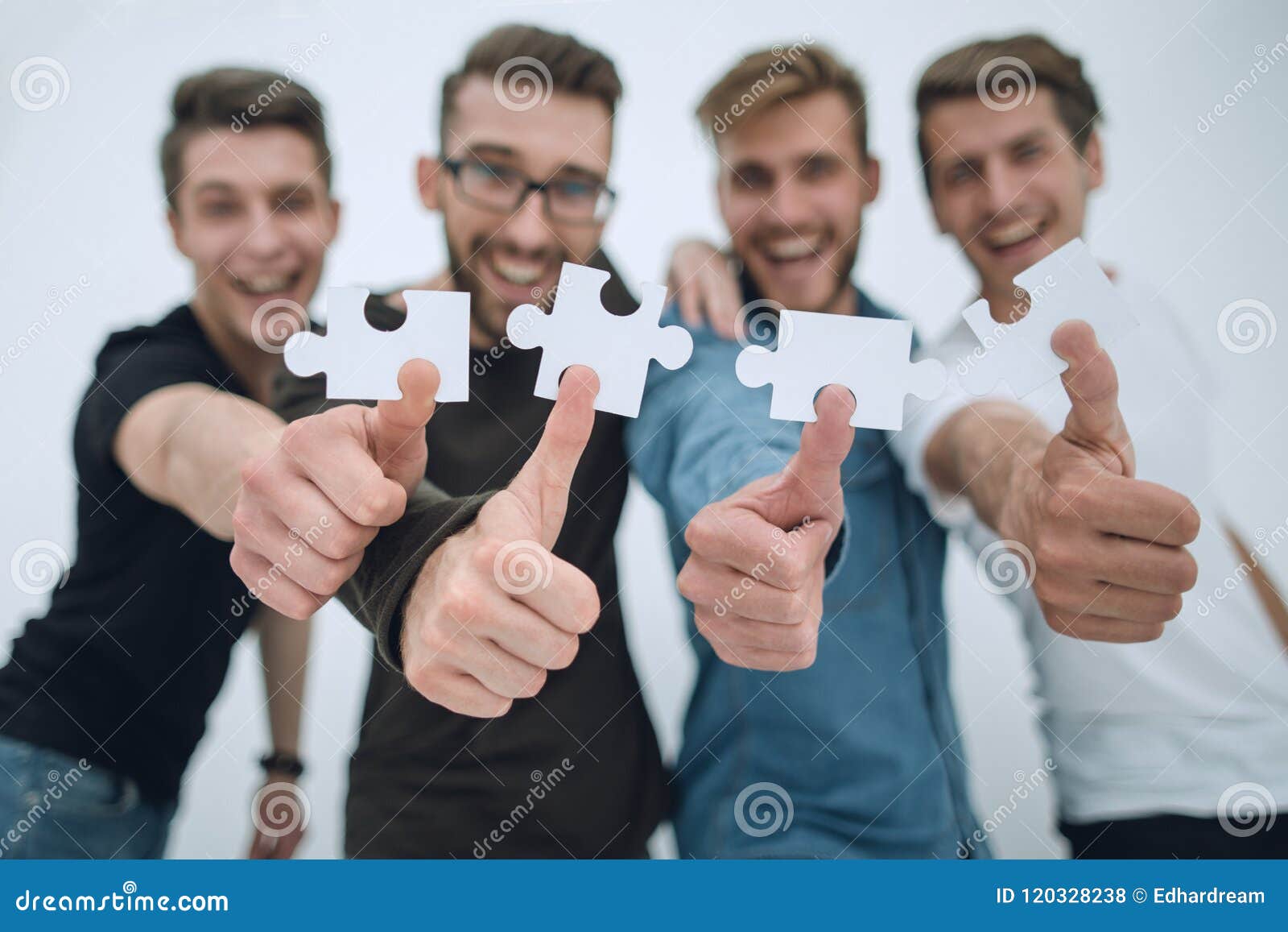 Group of Young People with Puzzle Pieces Stock Photo - Image of piece ...