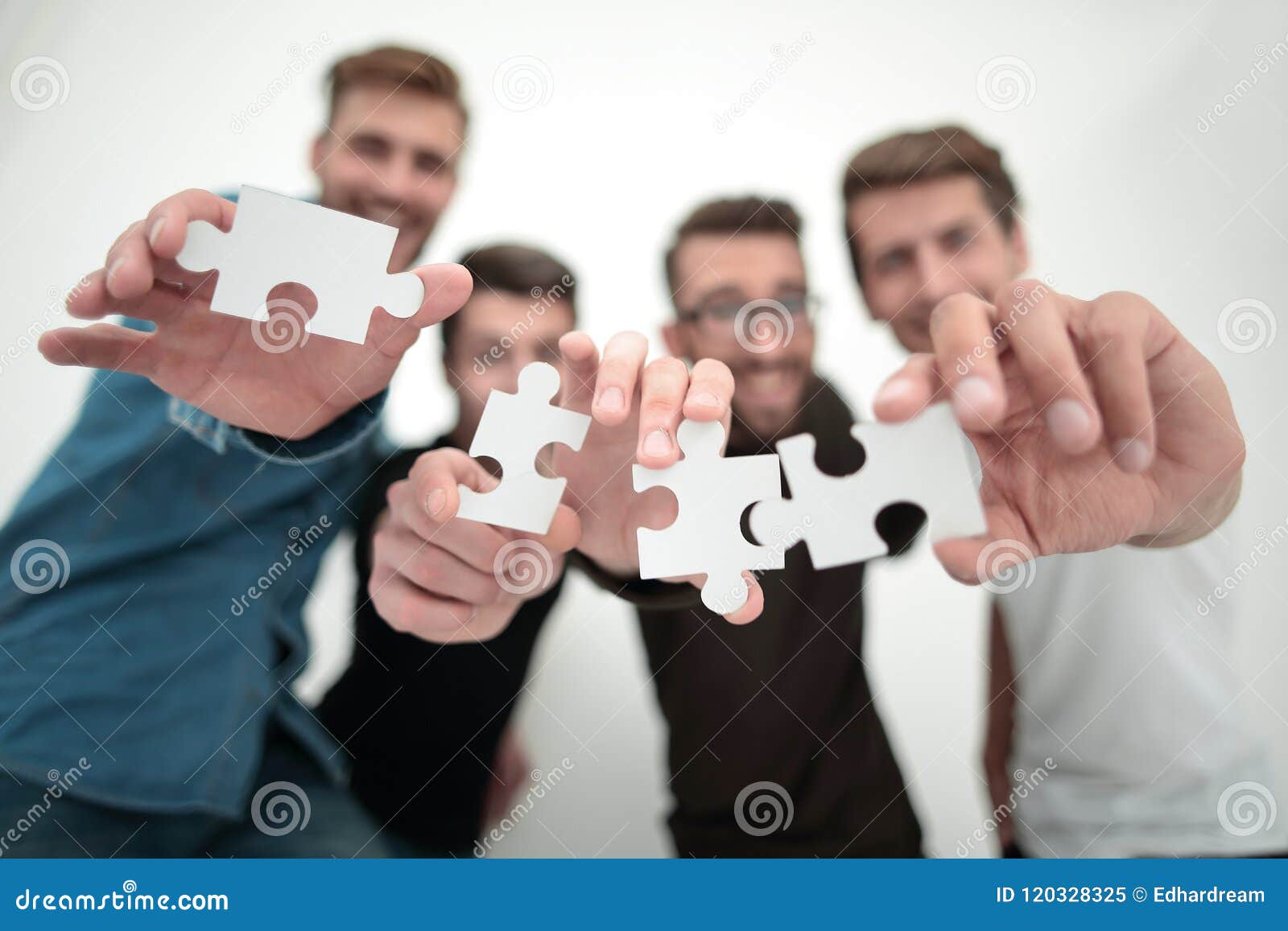 Group of Young People with Puzzle Pieces Stock Image - Image of holding ...