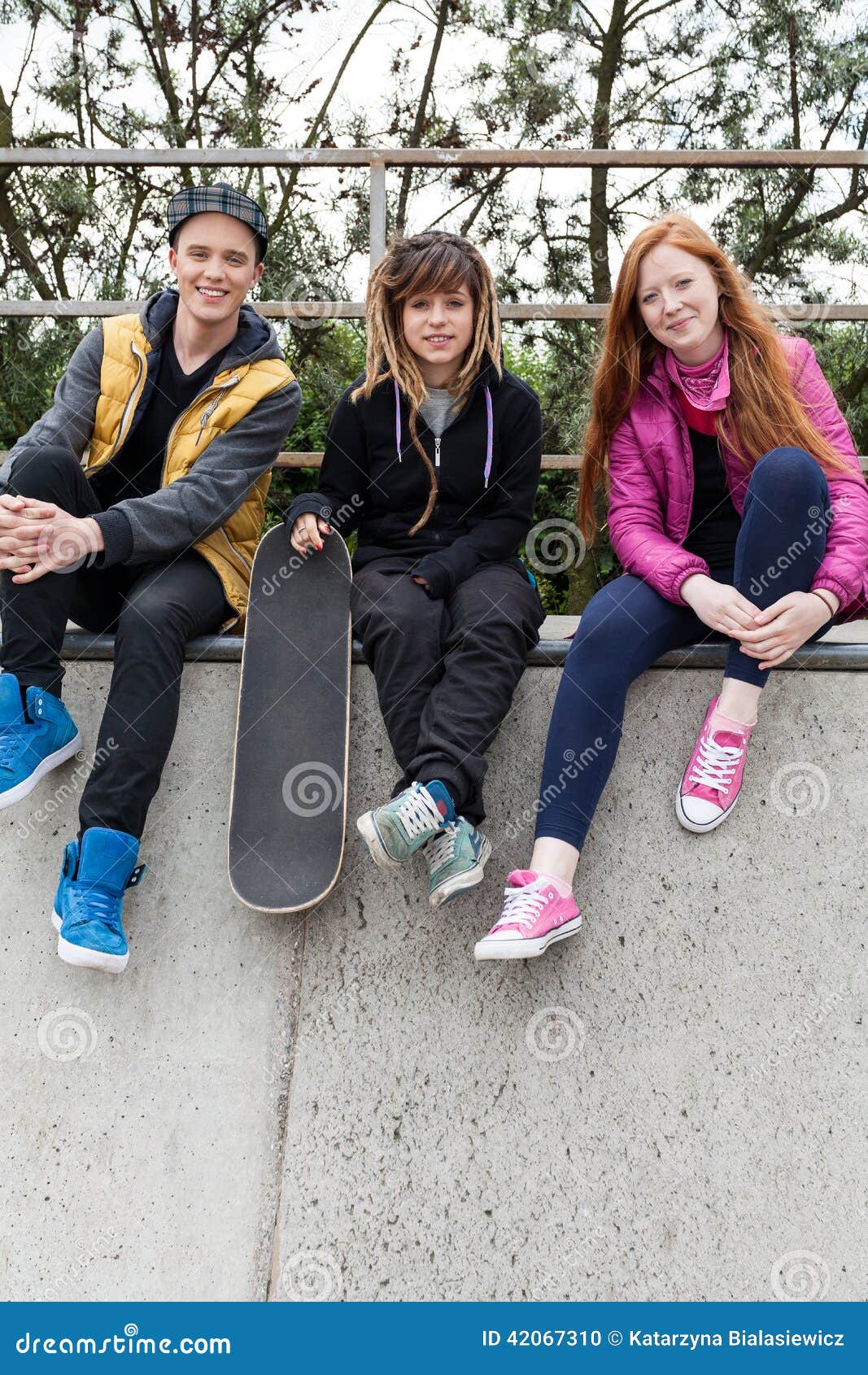Group of Young People on the Ramp Stock Photo - Image of sitting ...