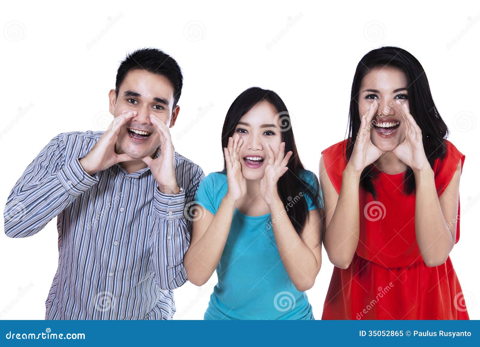 Group of Young People Shouting Stock Image - Image of friend, happiness ...