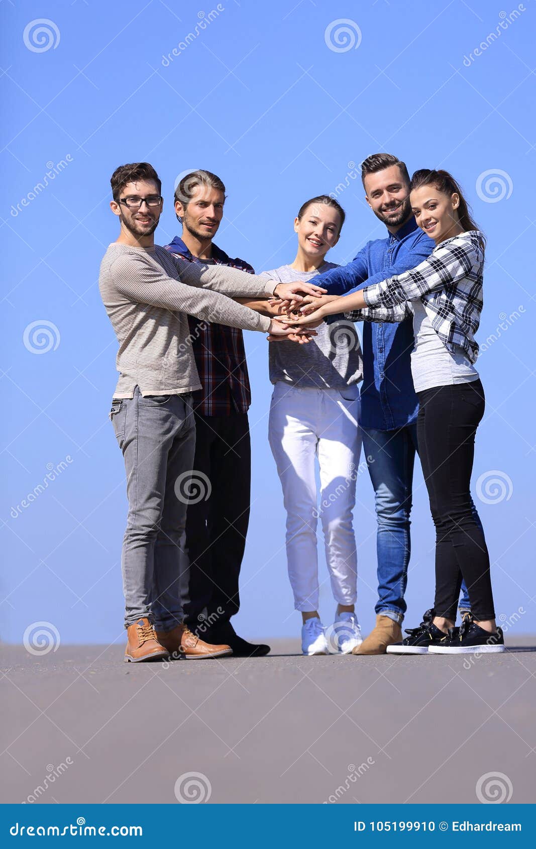 Group of Young People Shows Their Unity. Stock Photo - Image of ...