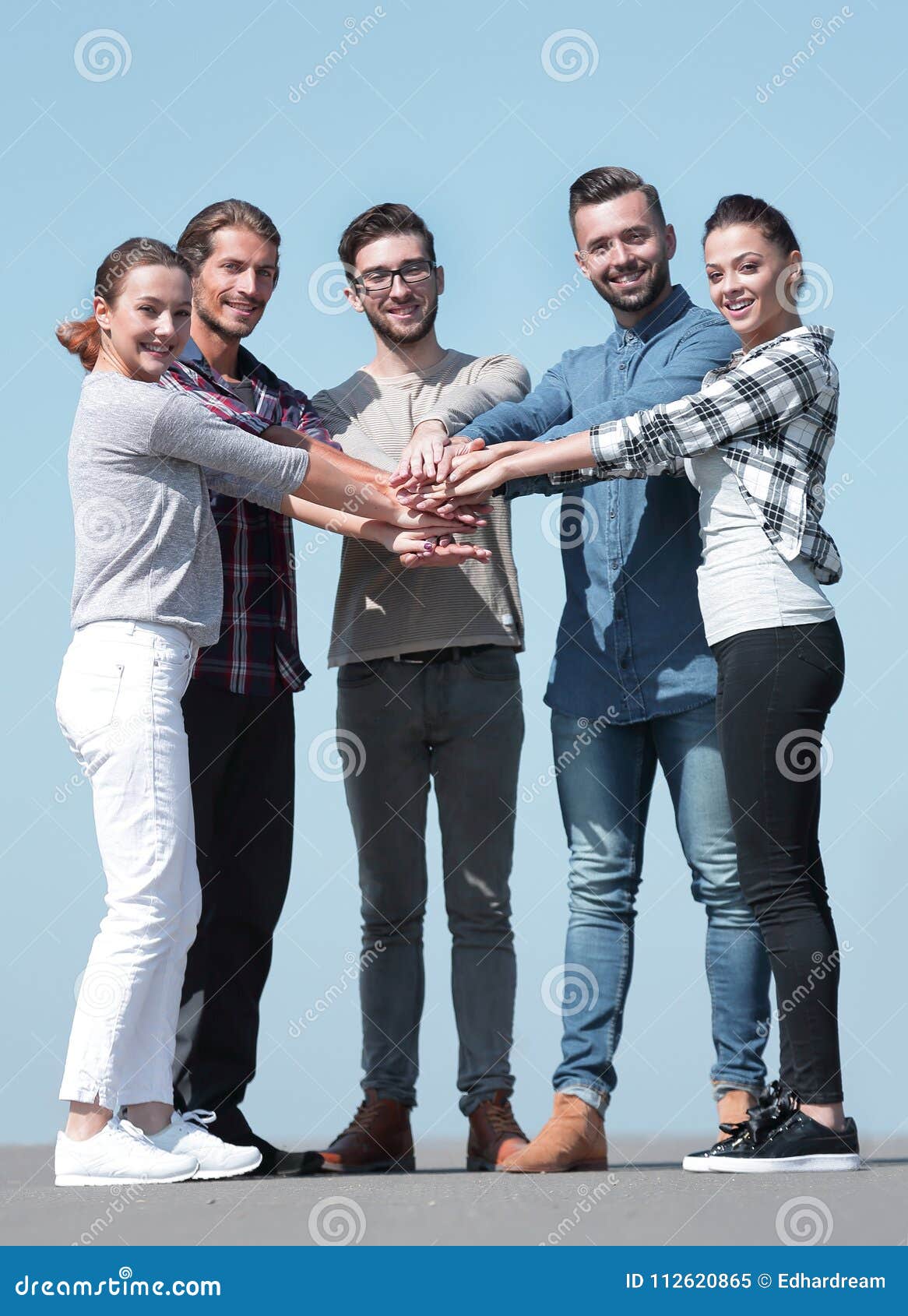 Group of Young People Shows Their Unity. Stock Image - Image of modern ...