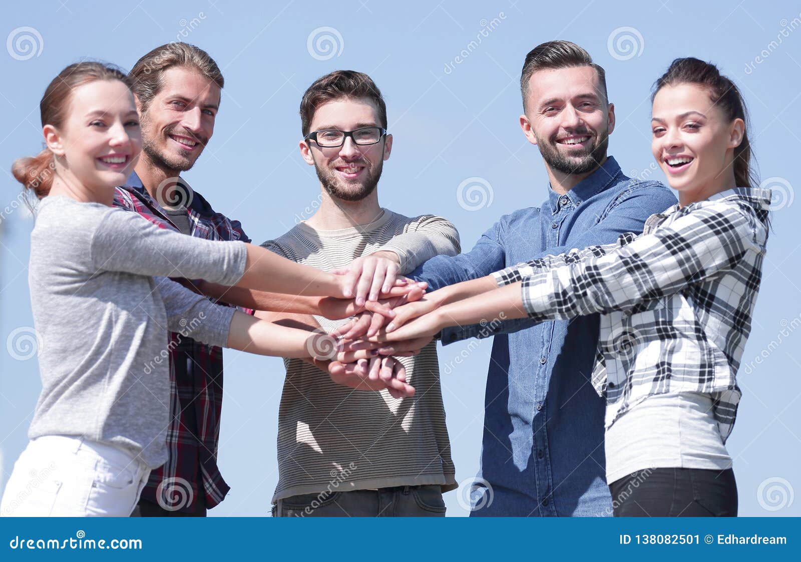 Group of Young People Shows Their Unity. Stock Image - Image of friends ...