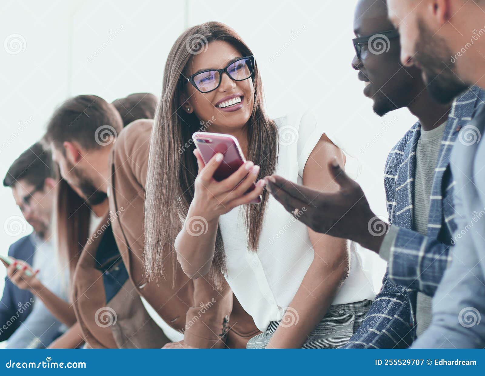 Group of Young People with Smartphones Stock Image - Image of business ...