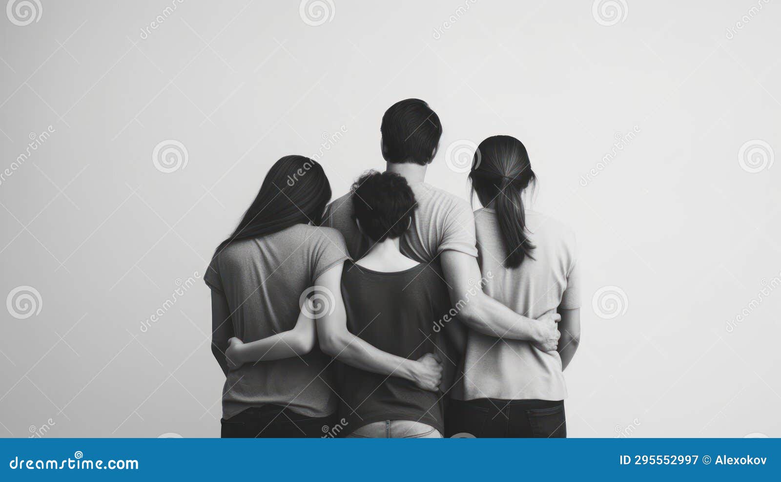 Group of Young People Standing Back To Back and Looking at the Camera ...