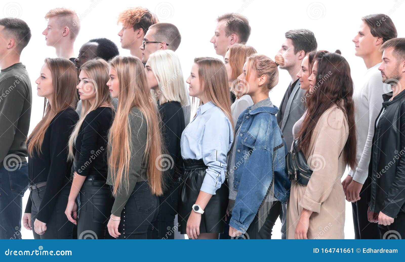 Group of Young People Standing Behind Each Other Stock Image - Image of ...