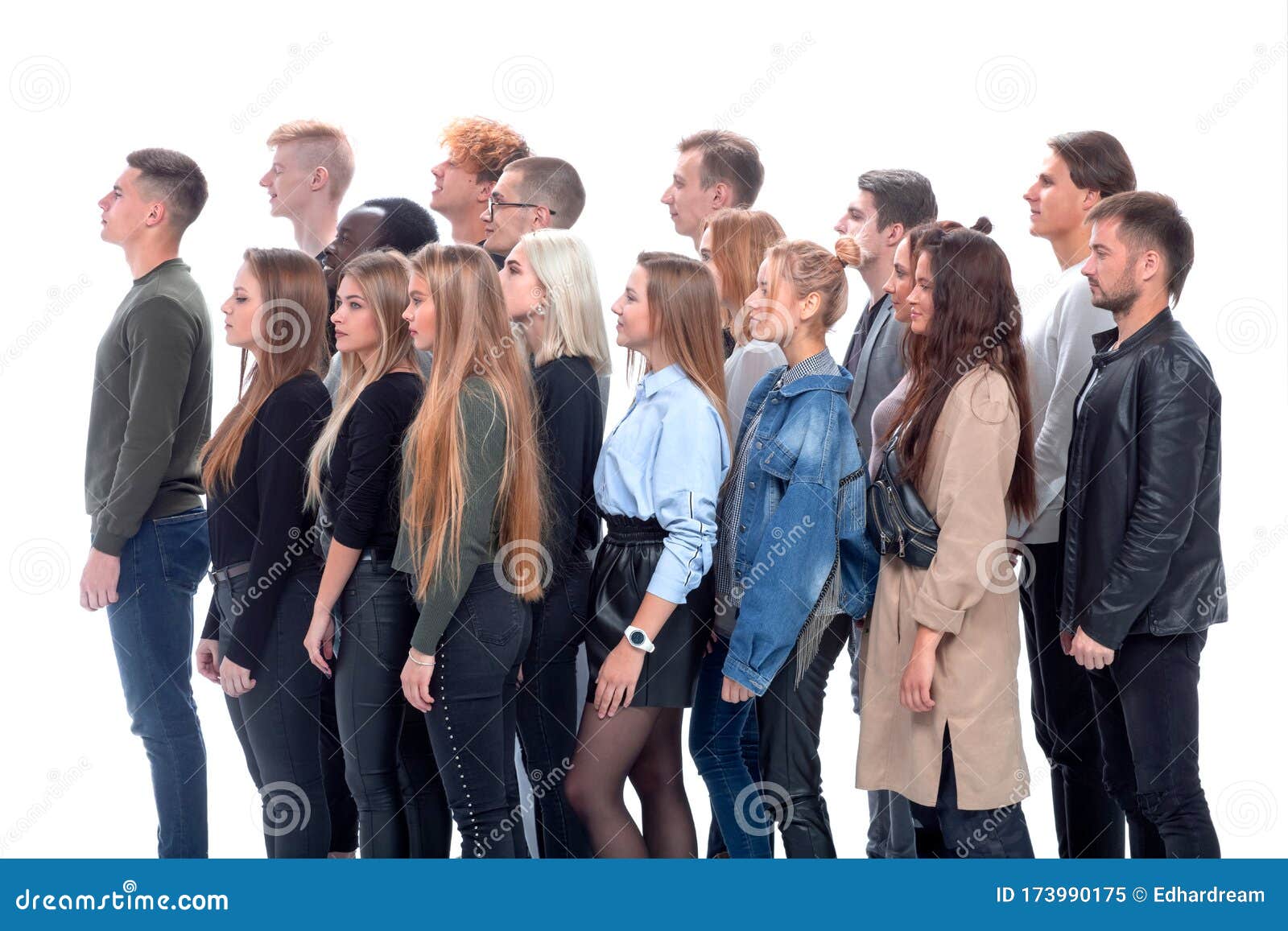 Group of Young People Standing Behind Each Other Stock Image - Image of ...