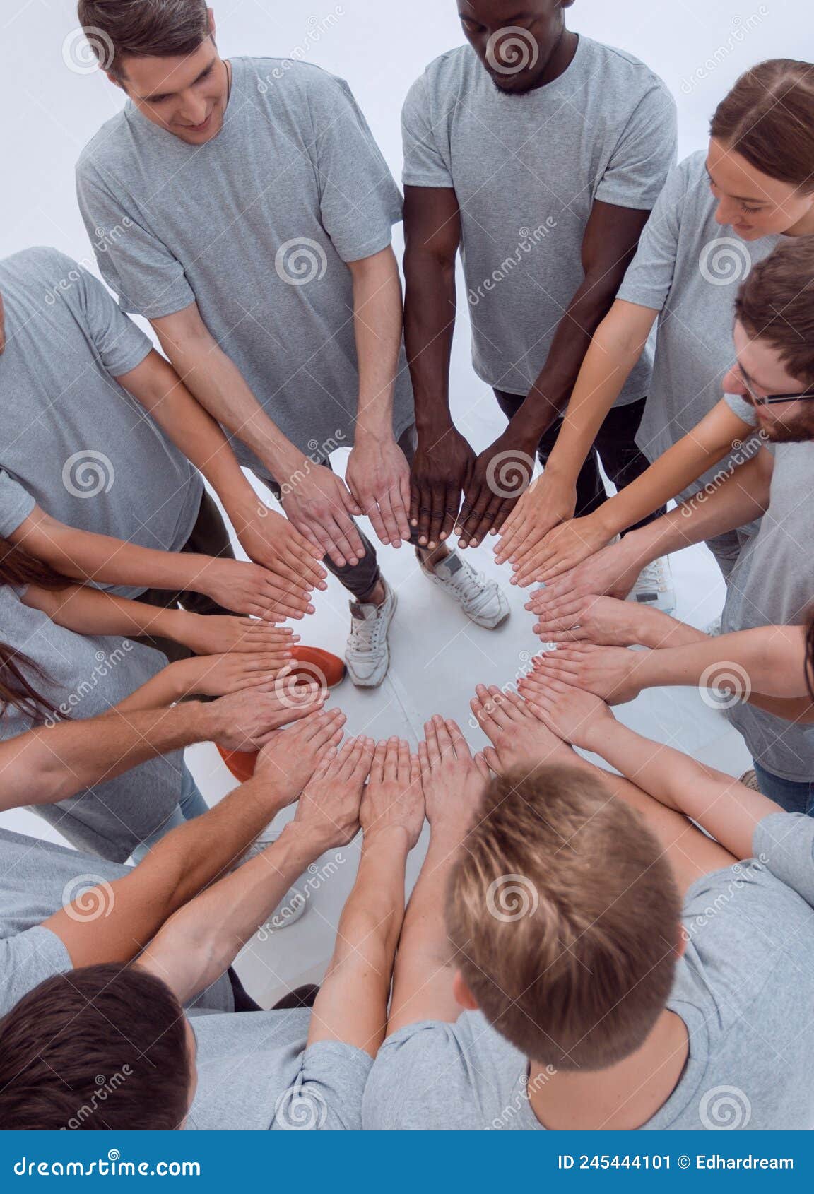Group of Young People Standing with Open Palms Stock Image - Image of ...