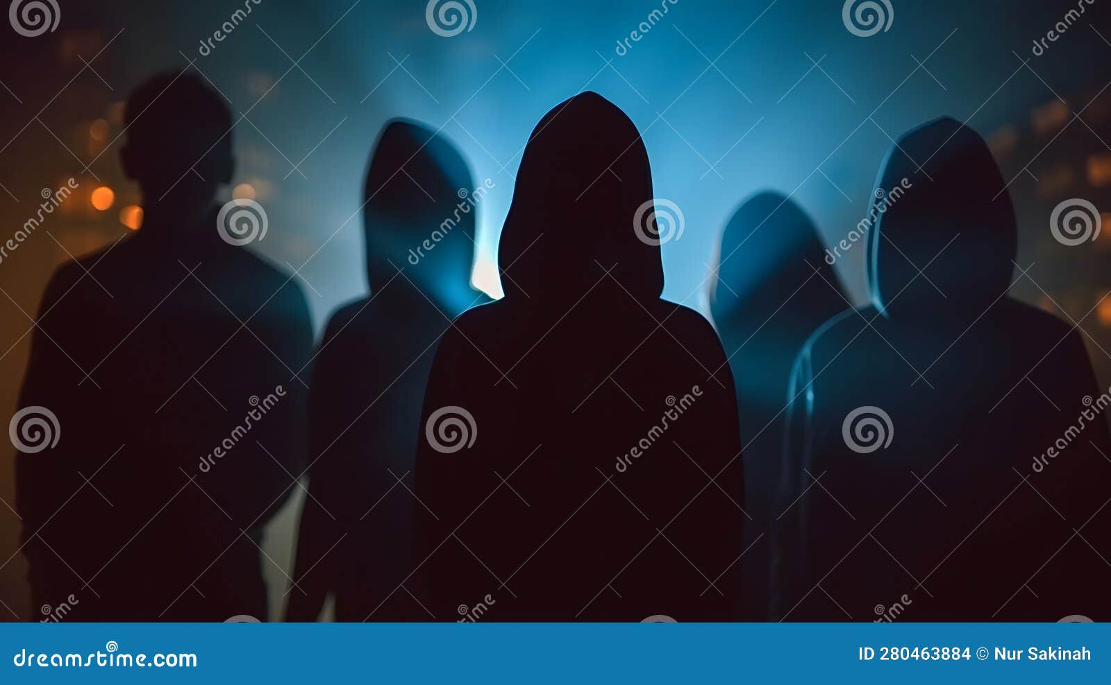 A Group of Young People Standing Together, Their Faces Hidden in ...