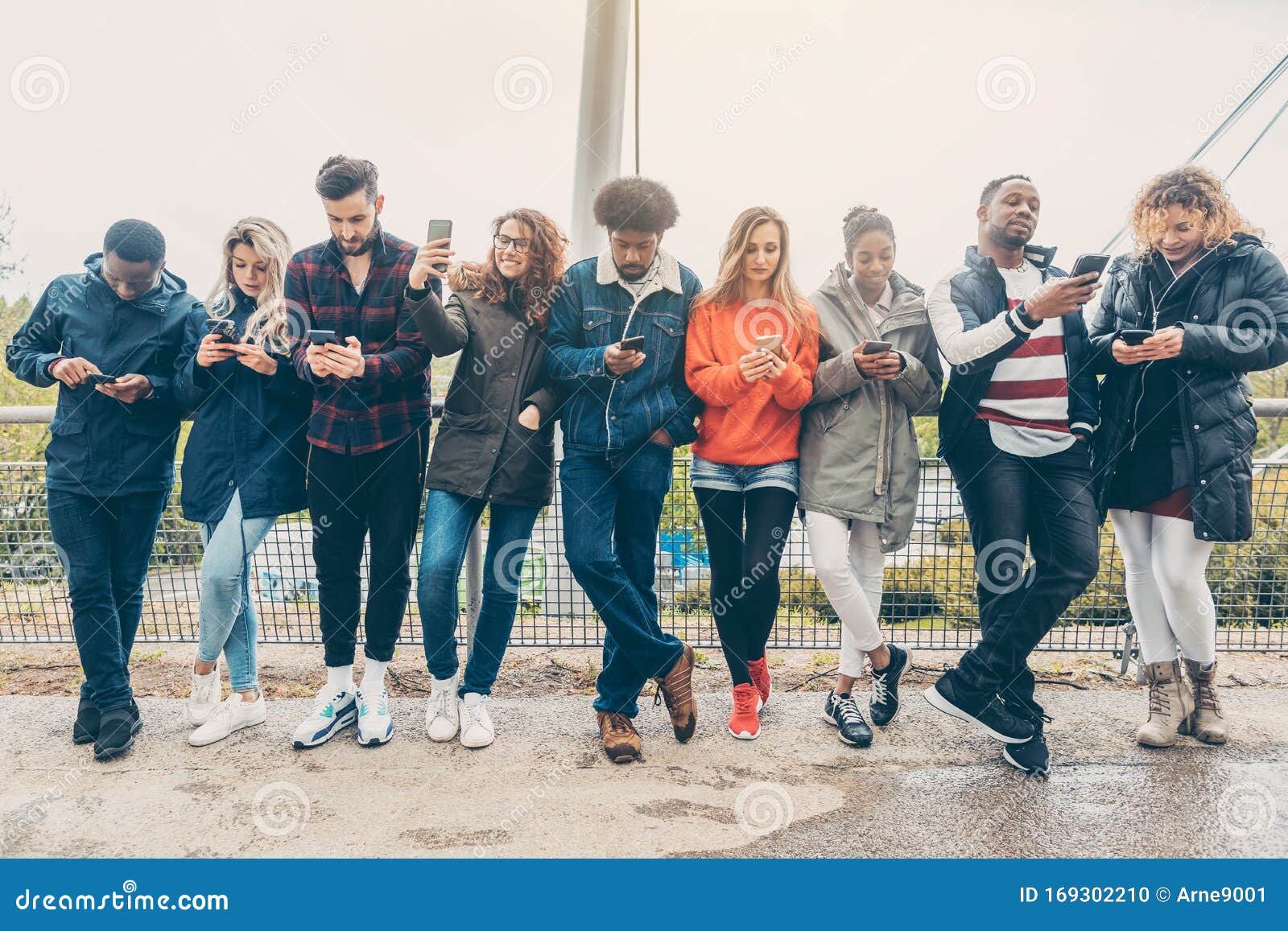 Group of Young People Staring on Their Phones Stock Photo - Image of ...