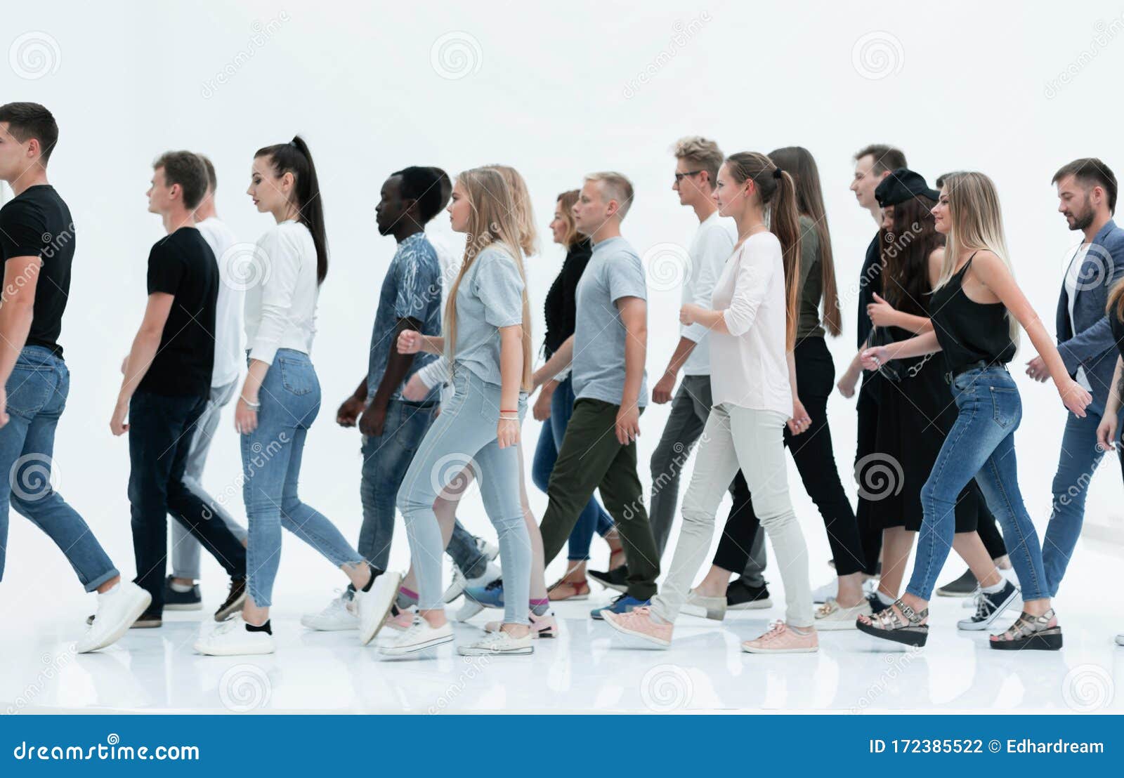 Group of Young People Striding Towards Their Goal. Stock Photo - Image ...
