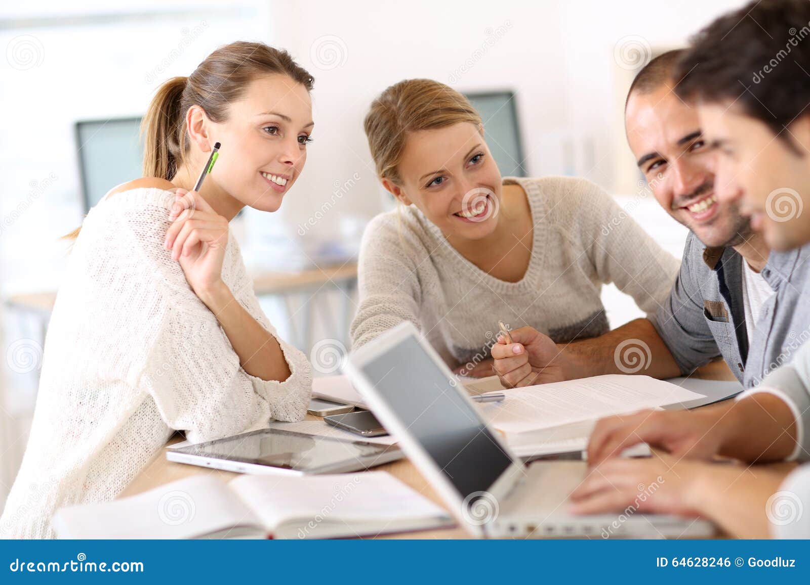 Group of Young People Studying in Team Stock Photo - Image of ...