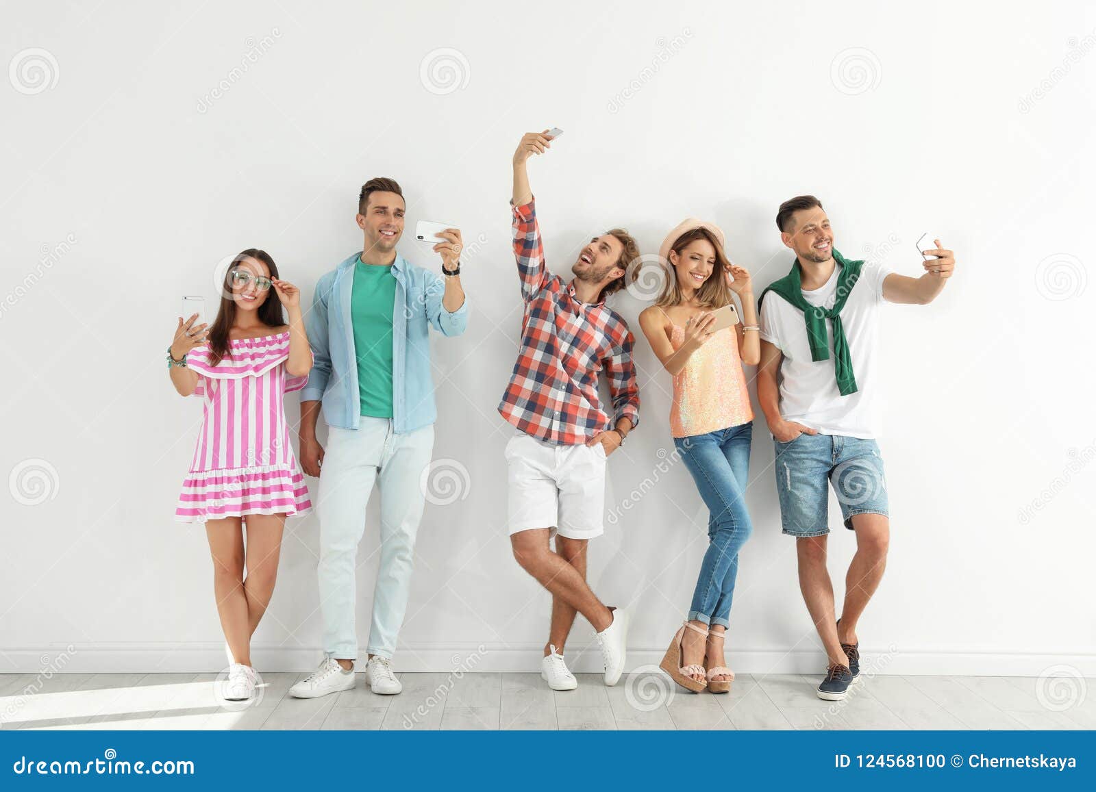 Group of Young People Taking Selfie Stock Photo - Image of social ...