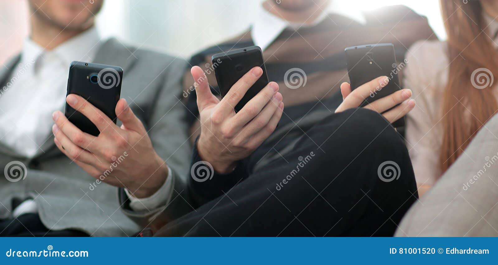 Group of Young People Use Their Phones Stock Photo - Image of ...