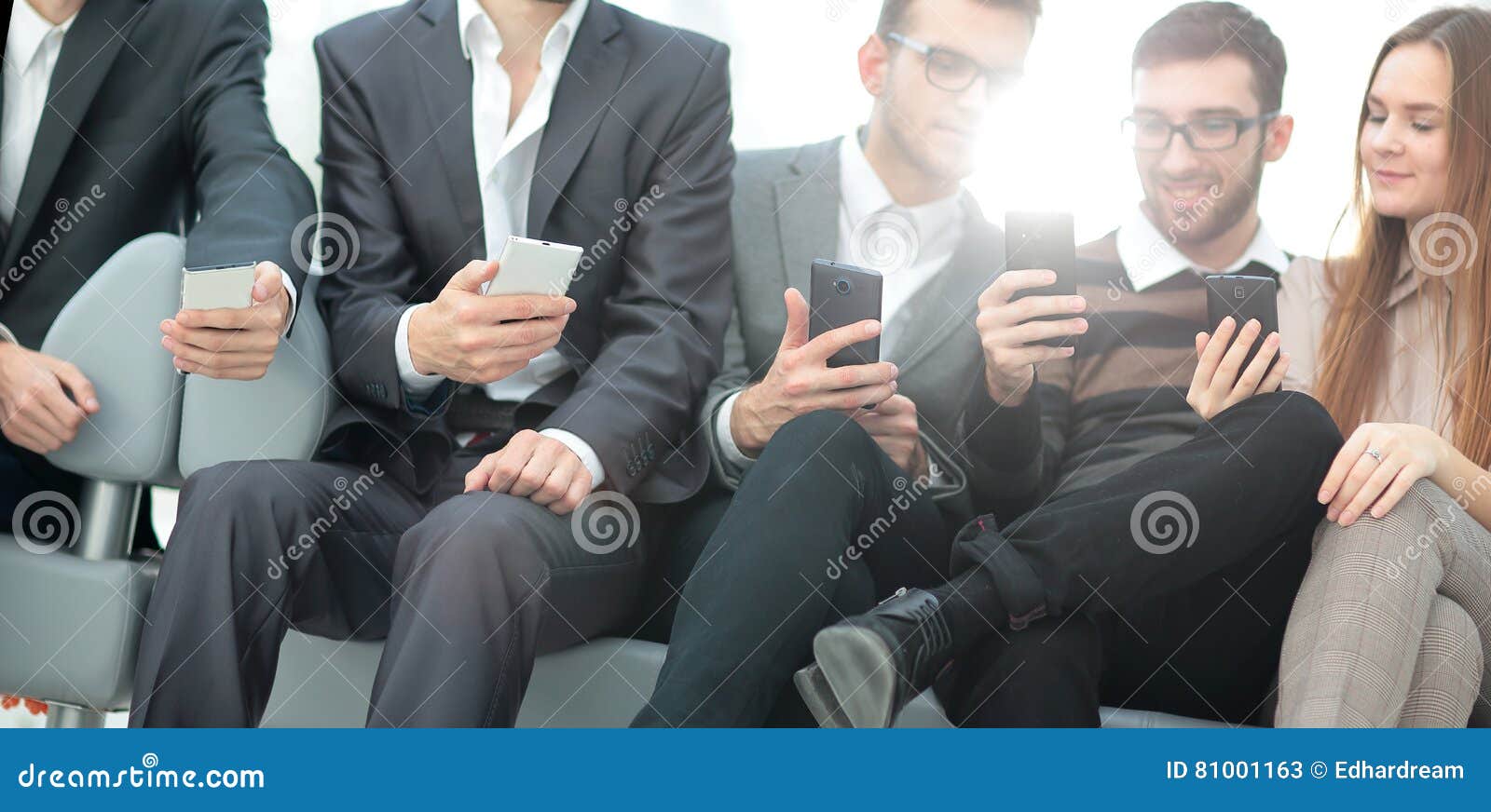 Group of Young People Use Their Phones Stock Image - Image of ...