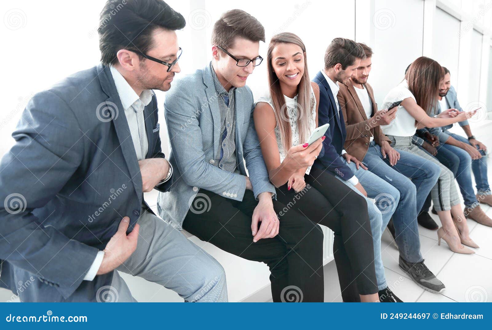 Group of Young People Use Their Smartphones Stock Image - Image of ...