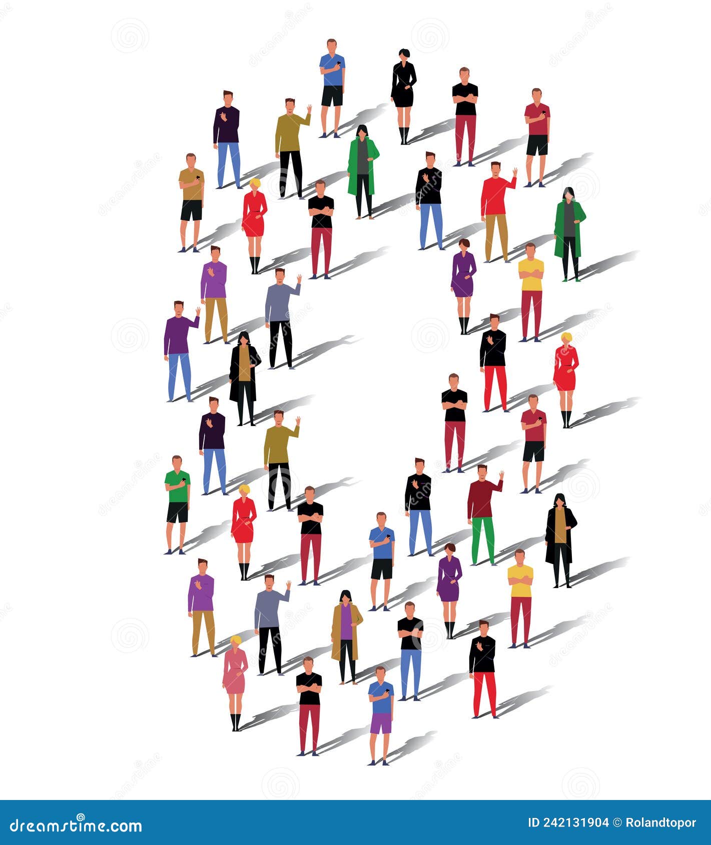 Group of Young People, Vector Graphics Stock Vector - Illustration of ...