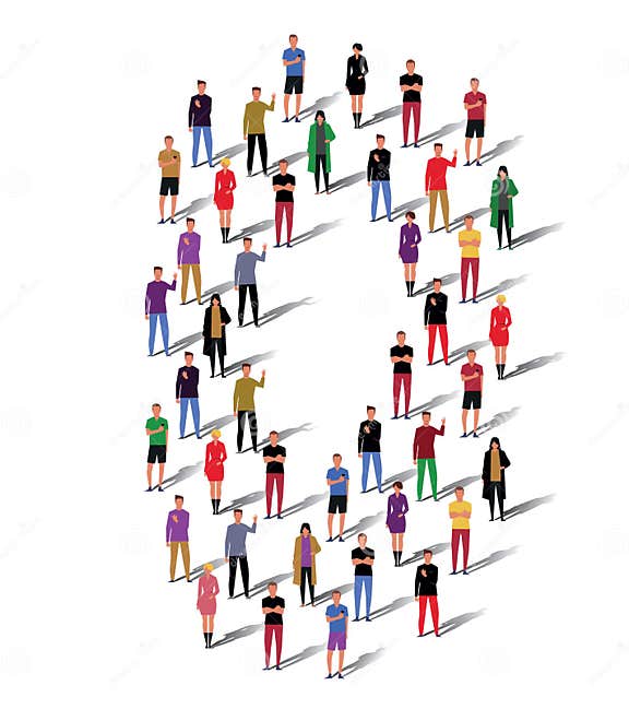 Group of Young People, Vector Graphics Stock Vector - Illustration of ...