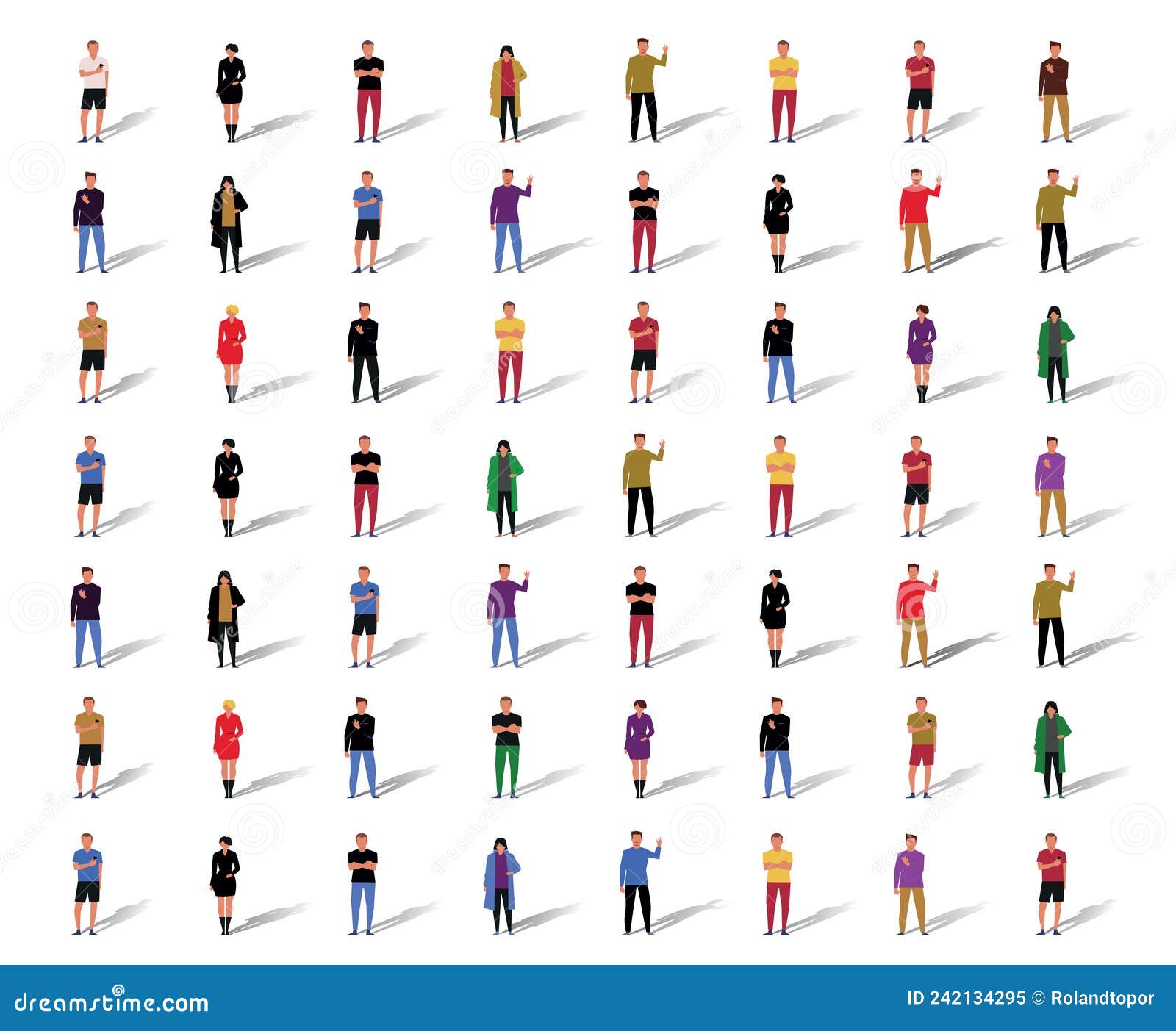 Group of Young People, Vector Graphics Stock Vector - Illustration of ...