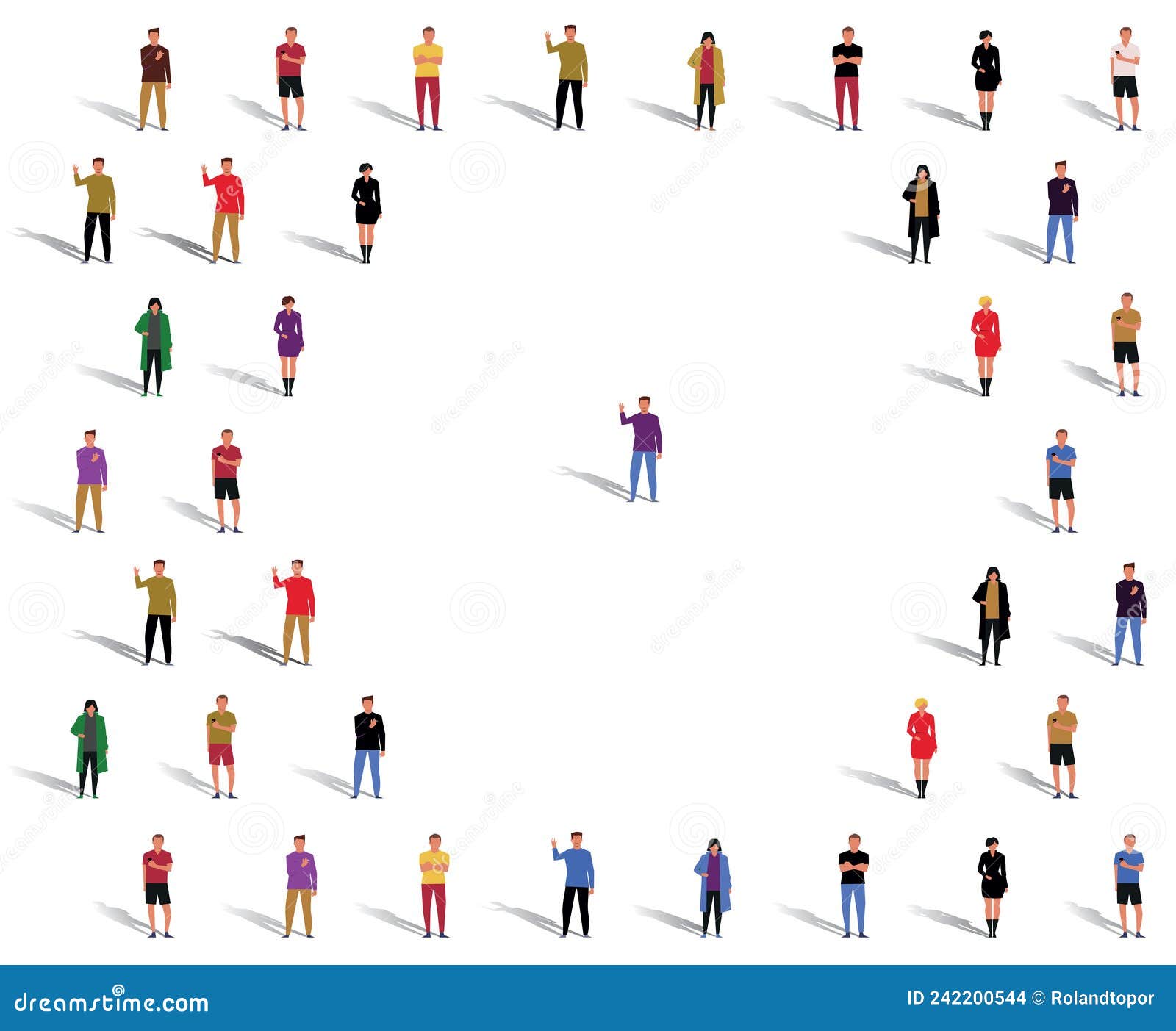 Group of Young People, Vector Graphics Stock Illustration ...