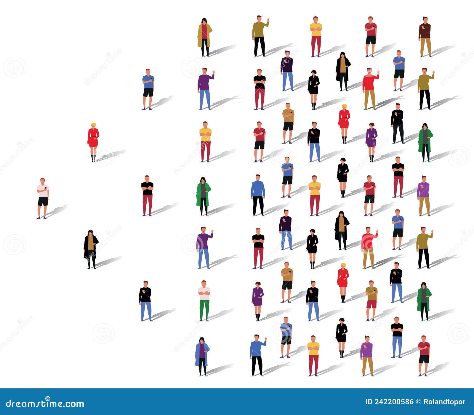 Group of Young People, Vector Graphics. Stock Vector - Illustration of ...