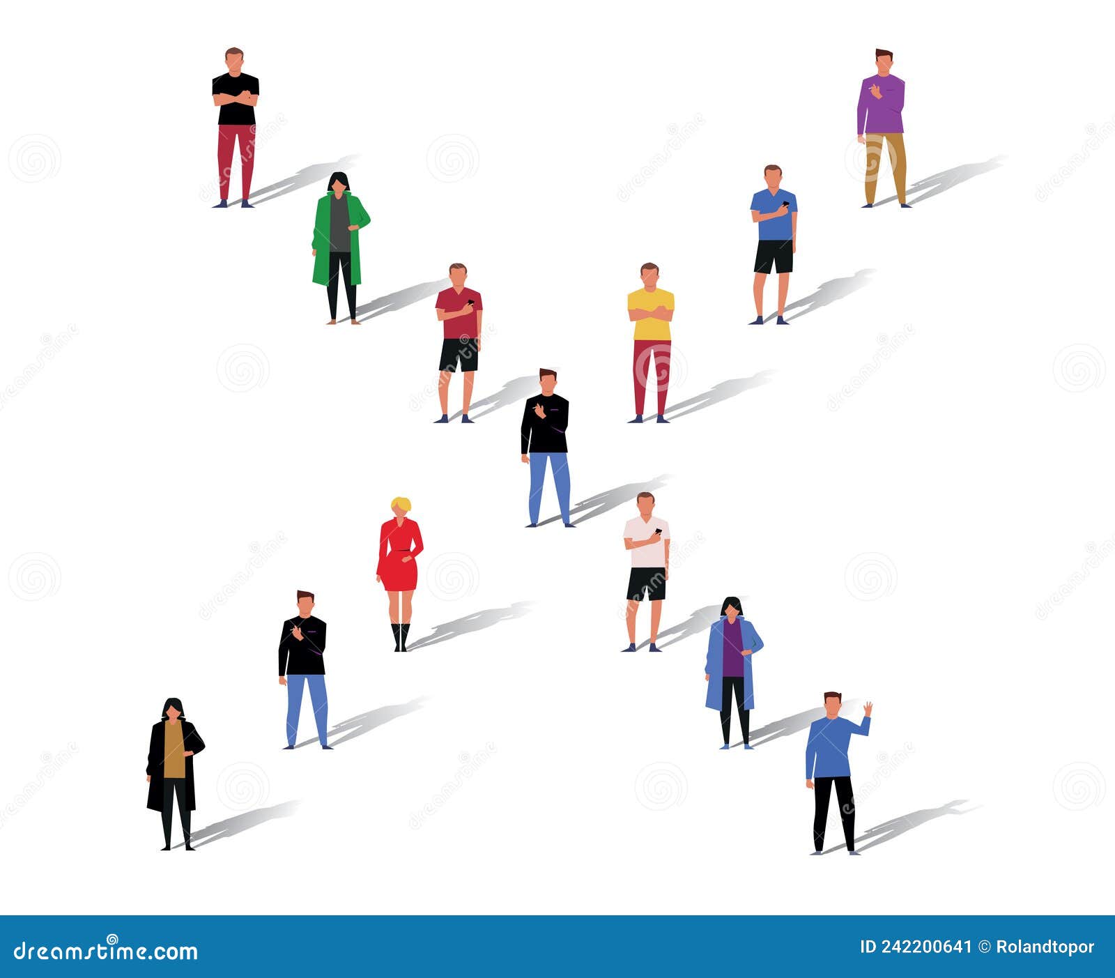 Group of Young People, Vector Graphics Stock Vector - Illustration of ...