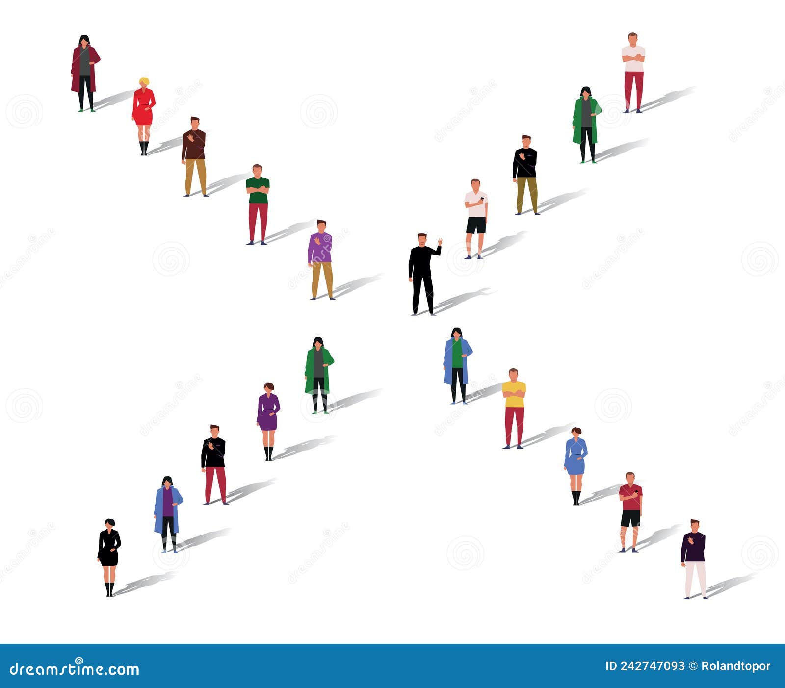 Group of Young People, Vector Graphics Stock Vector - Illustration of ...