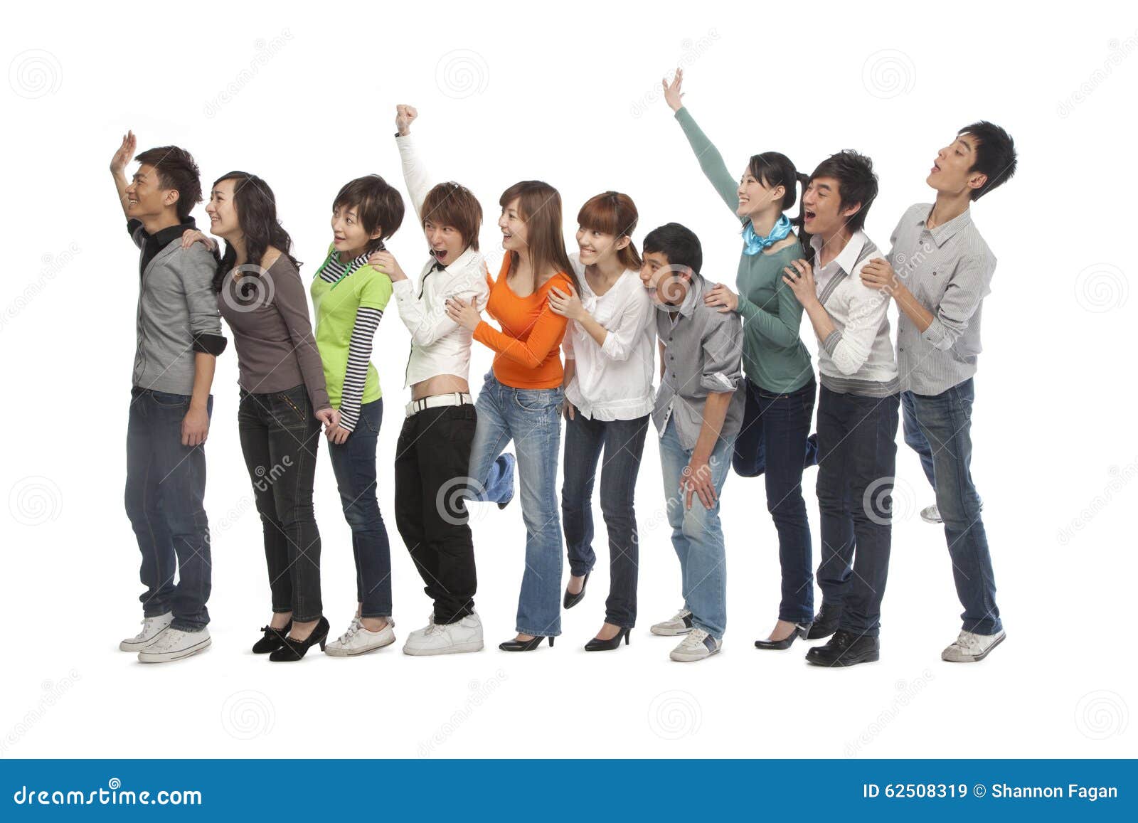 A Group of Young People Waiting in Line Stock Image - Image of ...