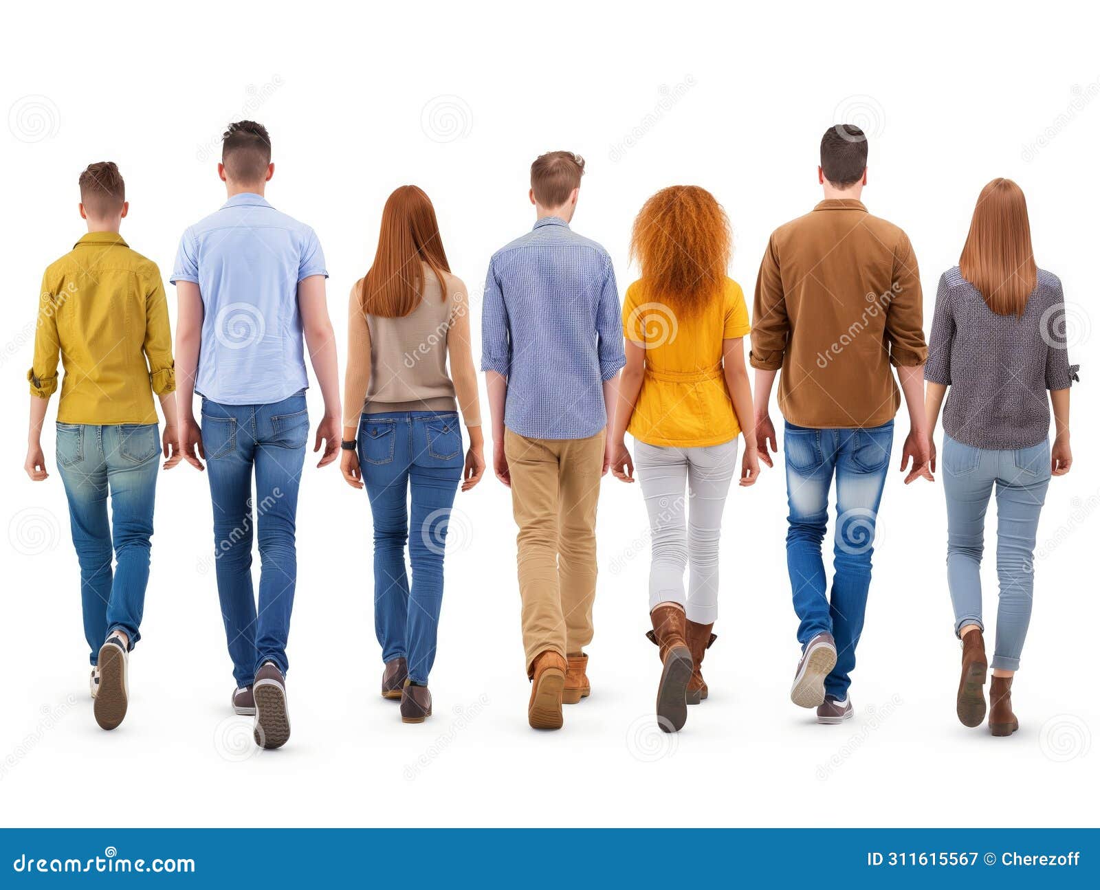Group of Young People Walking Forward Stock Image - Image of walking ...
