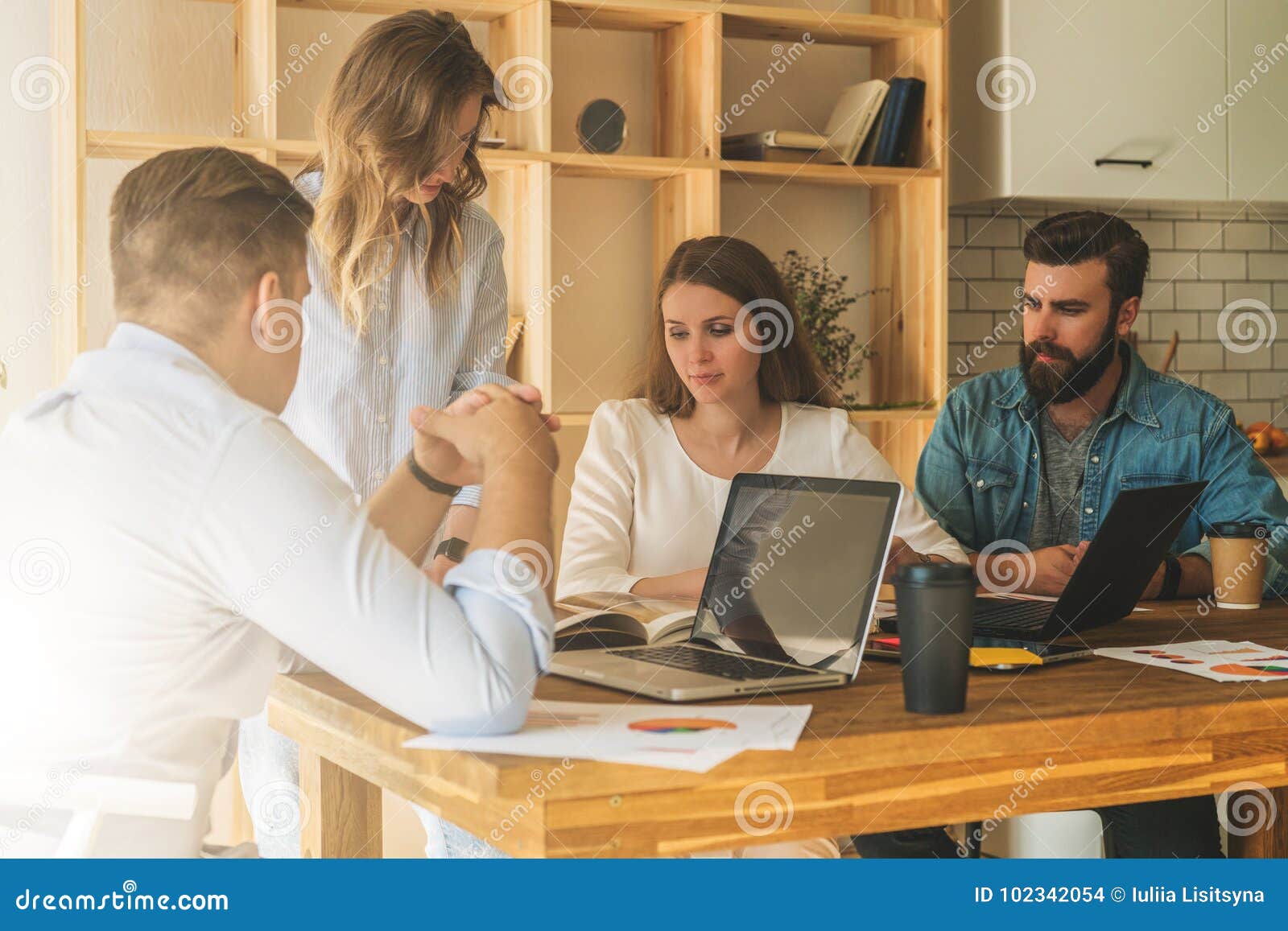 Group of Young People Work Together. Brainstorming, Teamwork, Startup ...