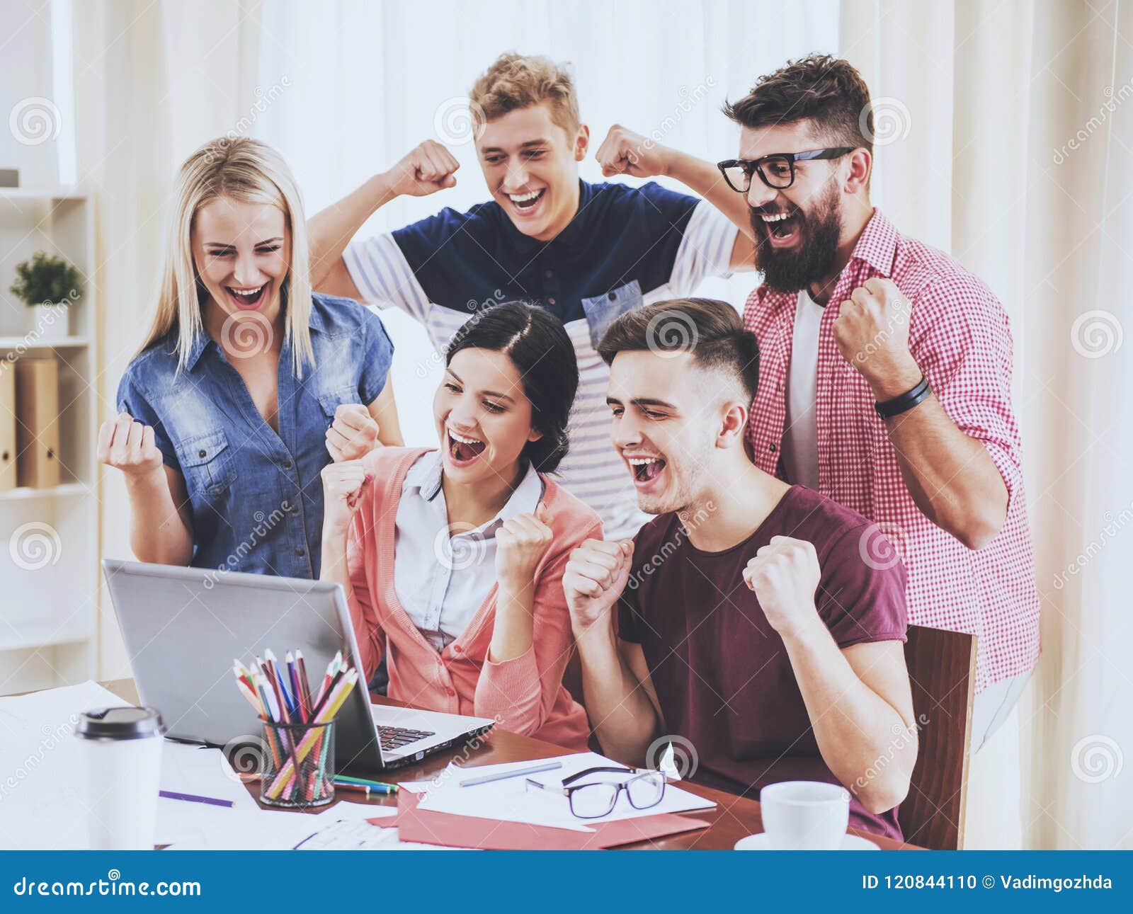 Group of Young People Working in Modern Office. Stock Photo - Image of ...