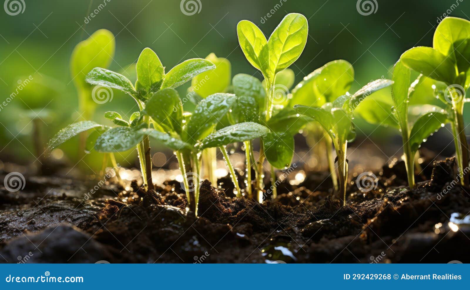 A Group of Young Plants Sprouting from the Ground Stock Illustration ...