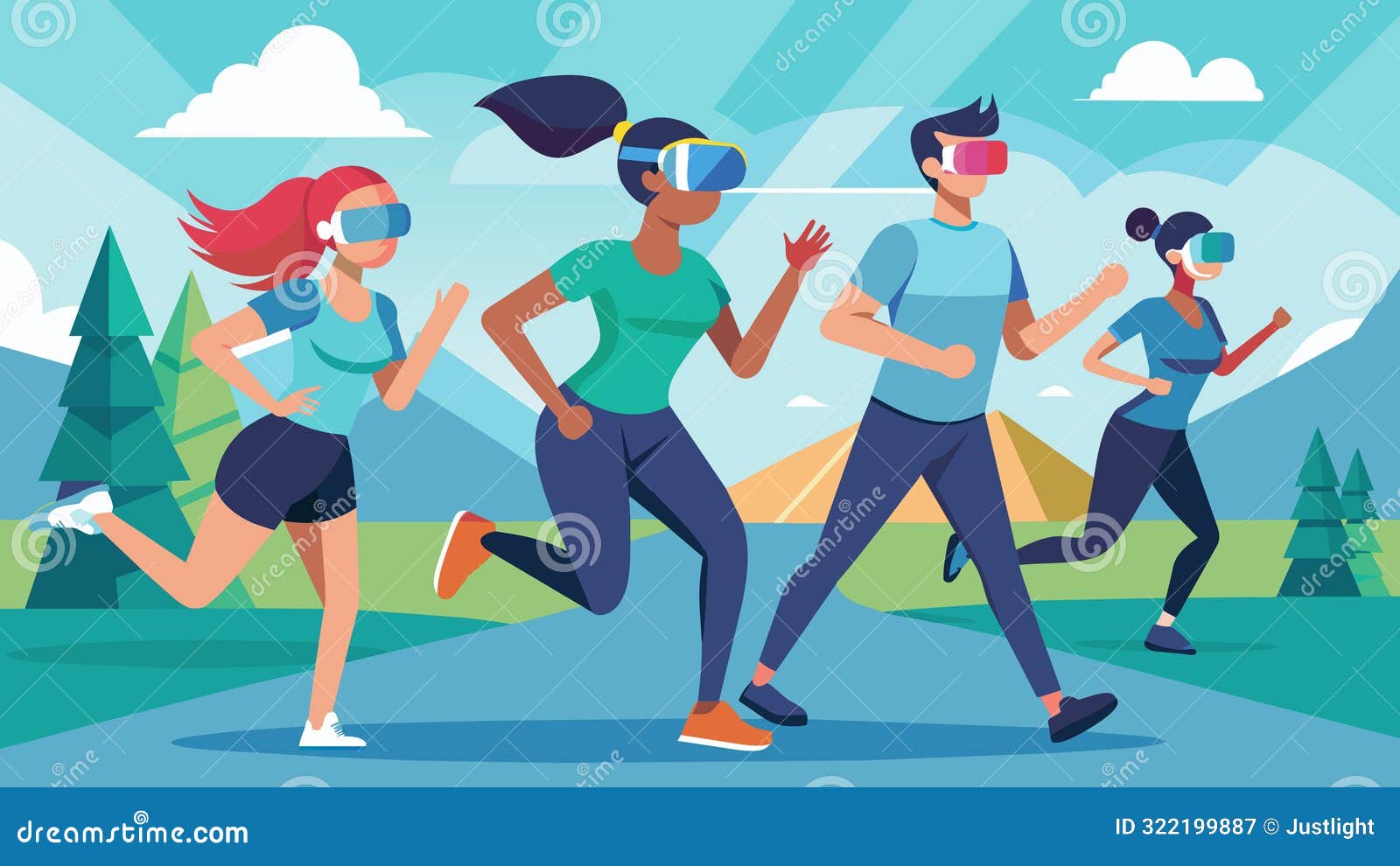 A Group of Young Runners Using VR To Simulate Different Terrains and ...